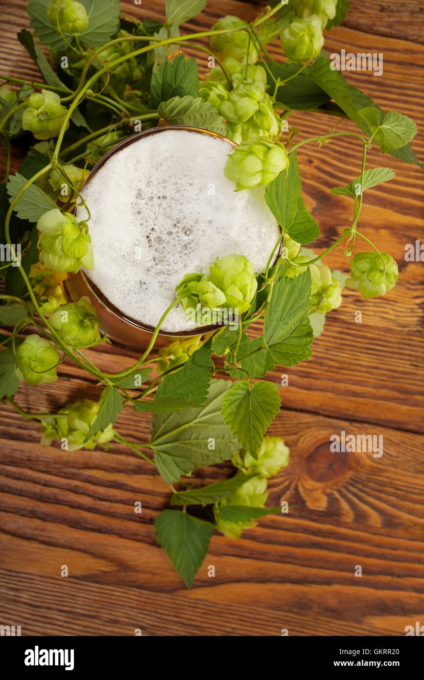 Pint and hop plant Stock Photo - Alamy