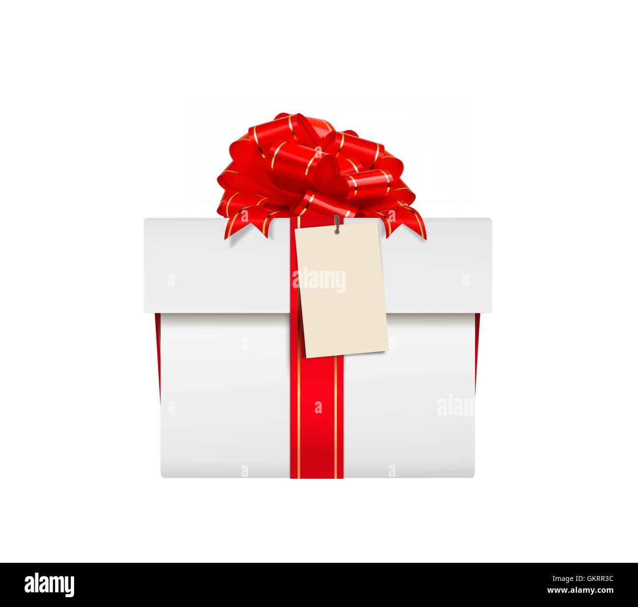 Gift box with red ribbon Stock Photo - Alamy
