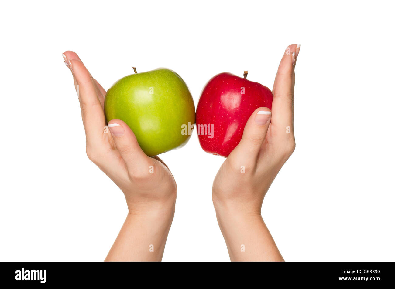 Hand with apple Cut Out Stock Images & Pictures - Alamy