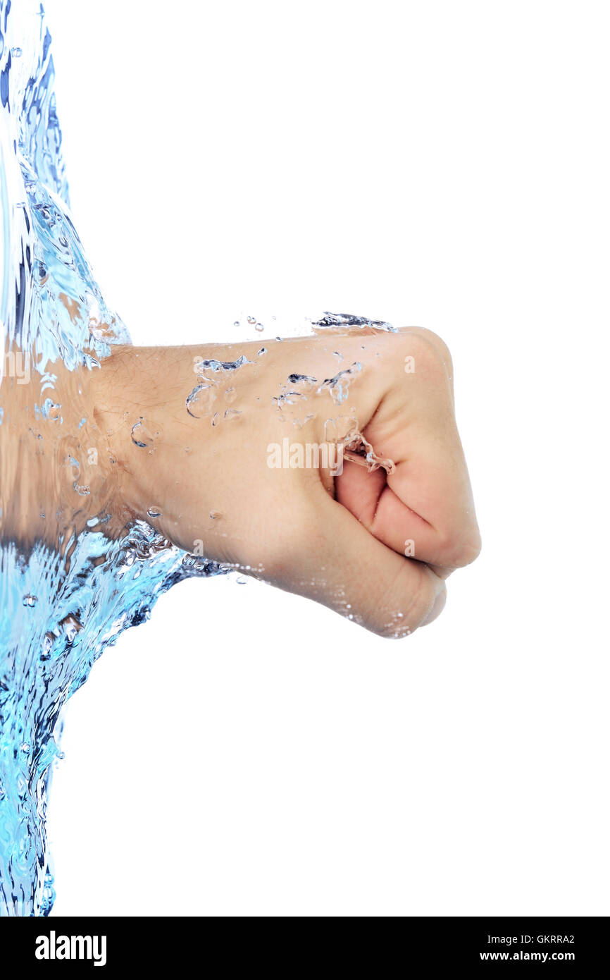 Hand punch through water hi-res stock photography and images - Alamy