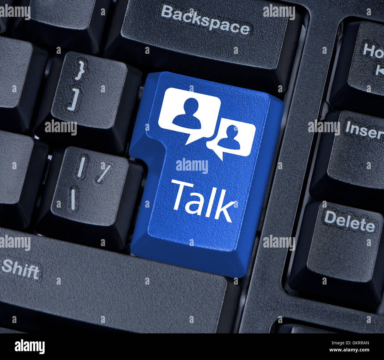 Talk button and icon people communicating Stock Photo - Alamy
