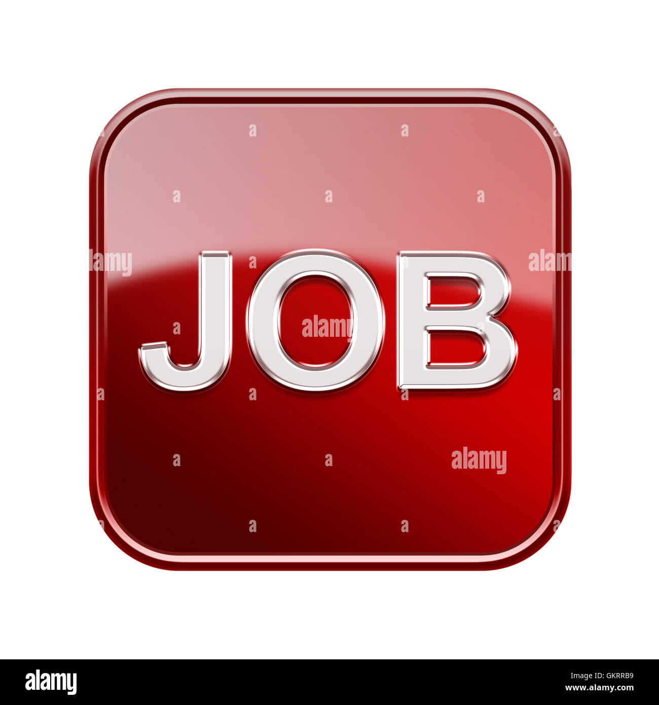 Job icon glossy red, isolated on white background Stock Photo - Alamy