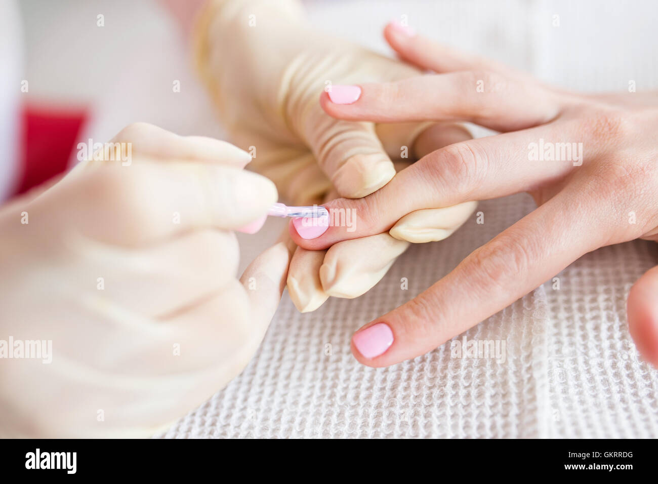 Close up process polish applying hi-res stock photography and images ...