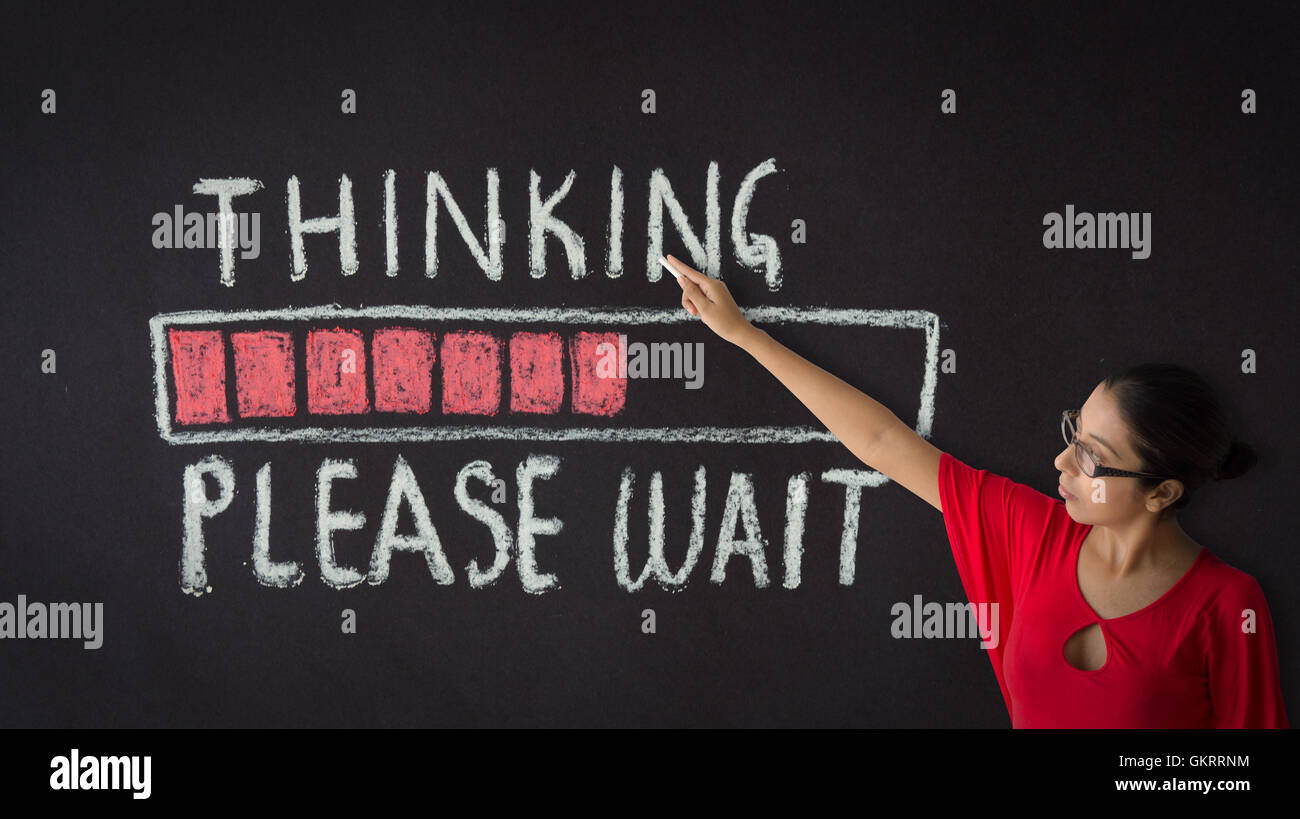 Thinking Please Wait Stock Photo - Alamy
