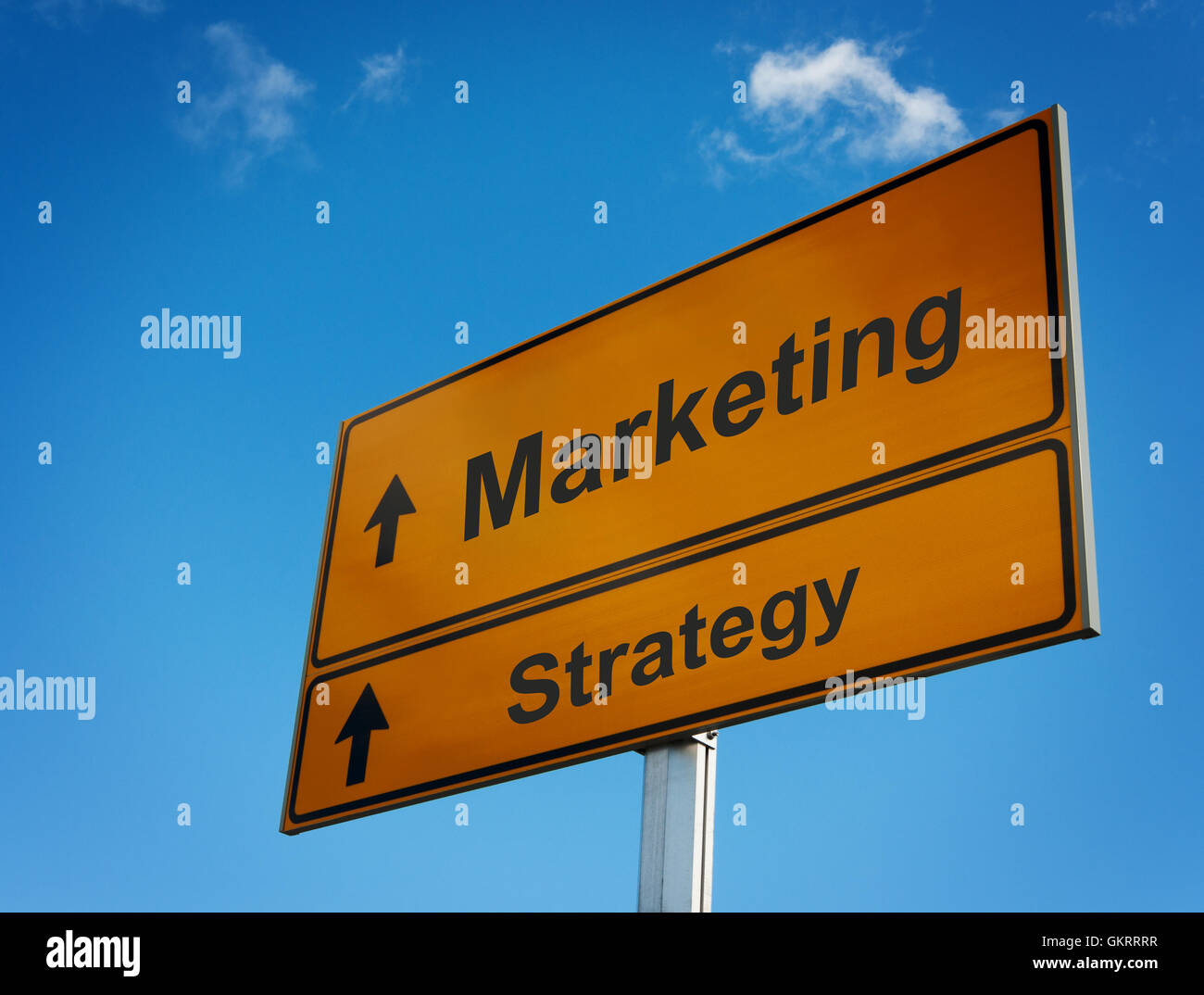 Marketing strategy road sign Stock Photo - Alamy