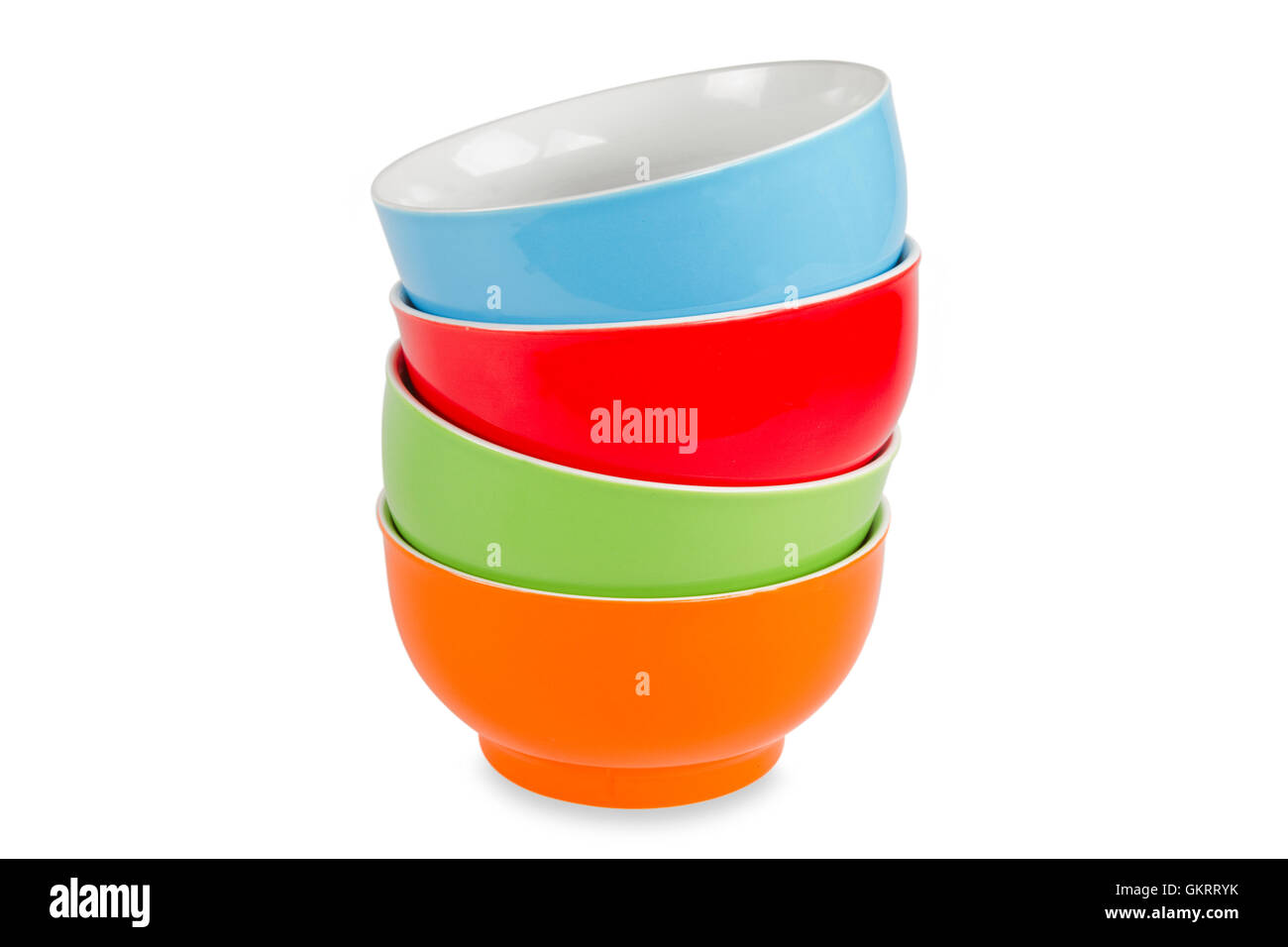 Colorful bowls isolated on white background Stock Photo - Alamy