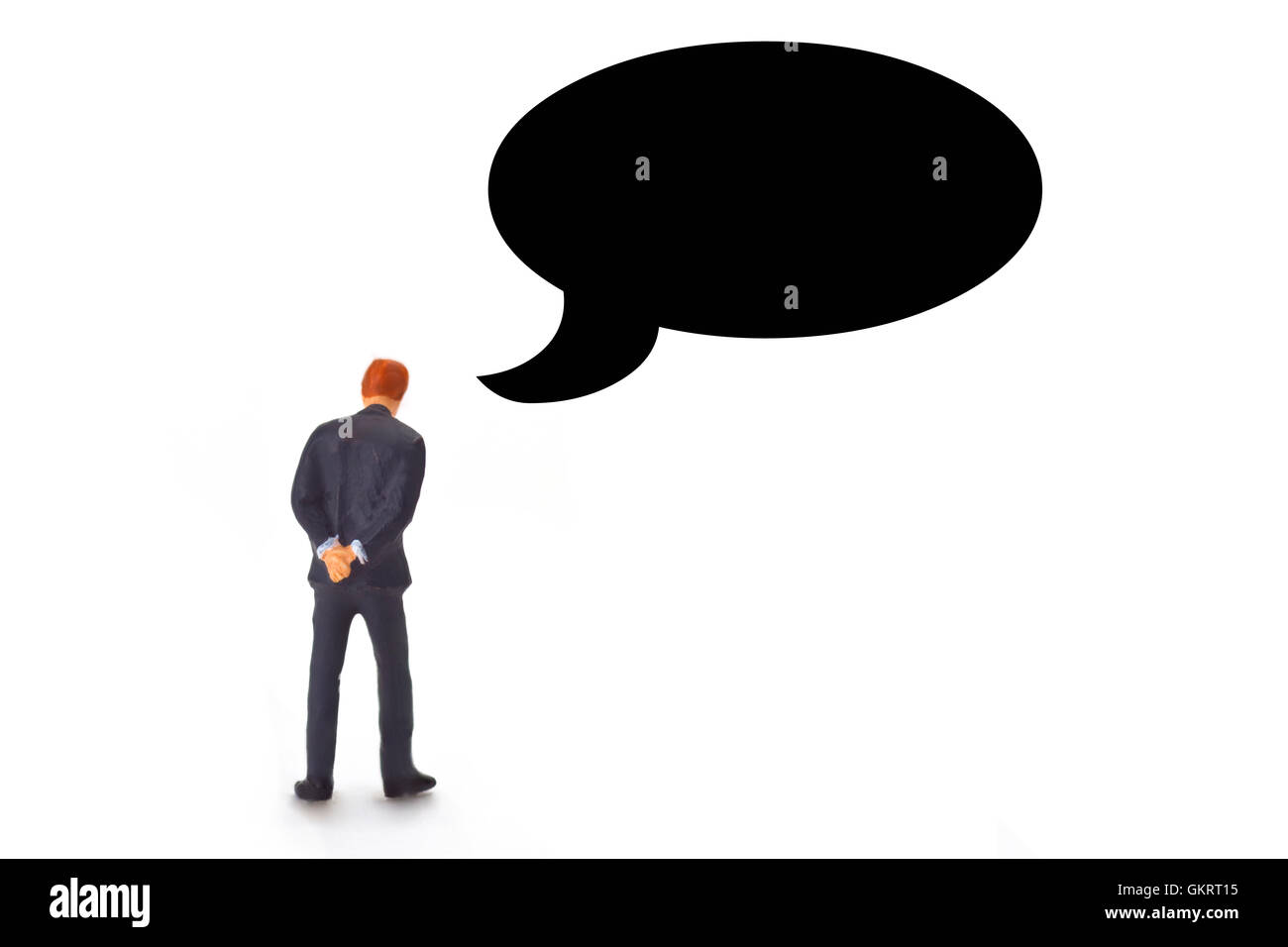 Figurine from Manager with speech bubble on white background Stock ...