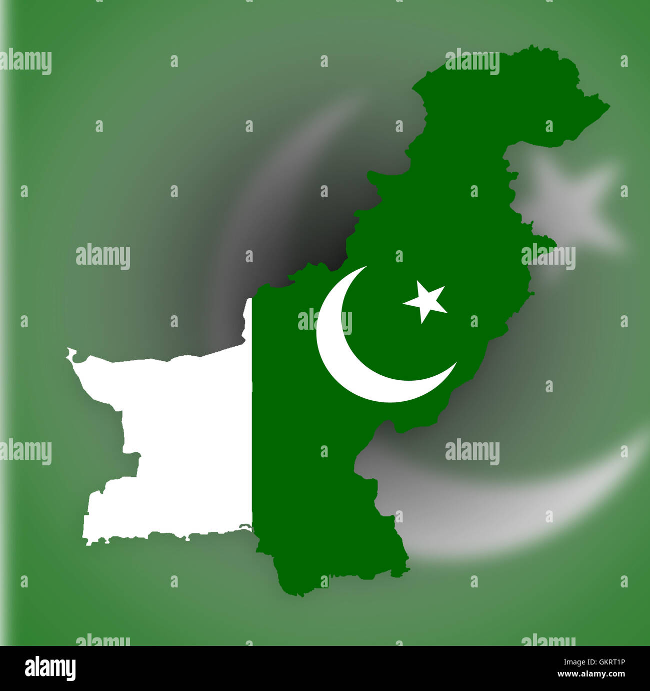 Map of Pakistan with their flag Stock Photo - Alamy