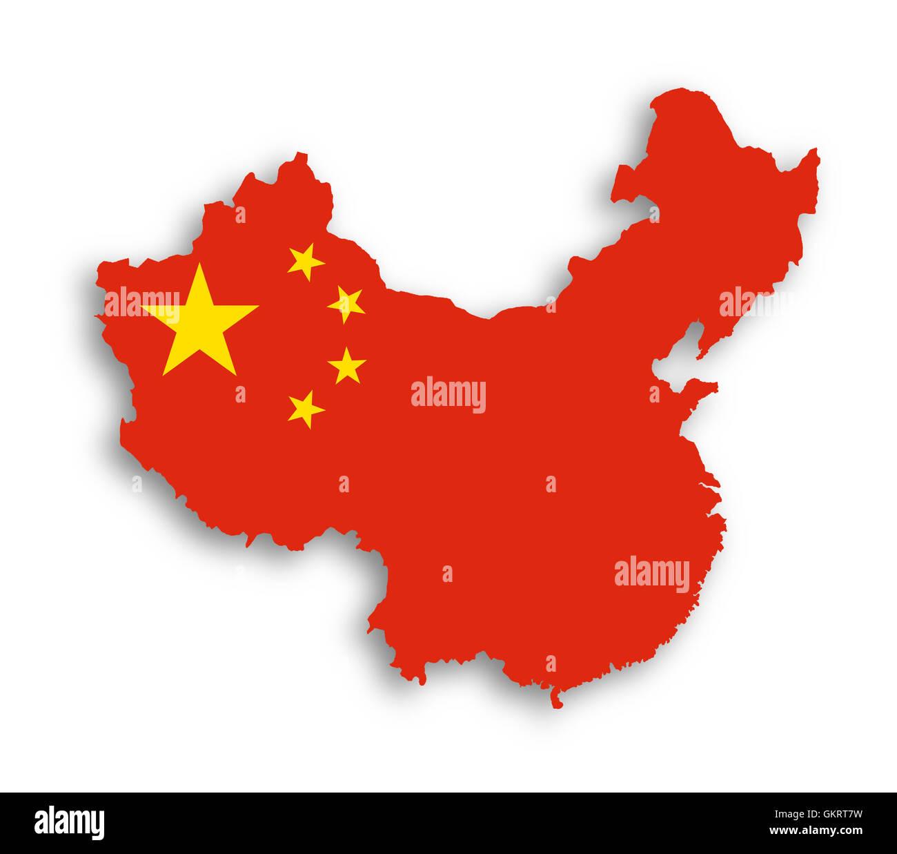 Outline map of China Stock Photo - Alamy
