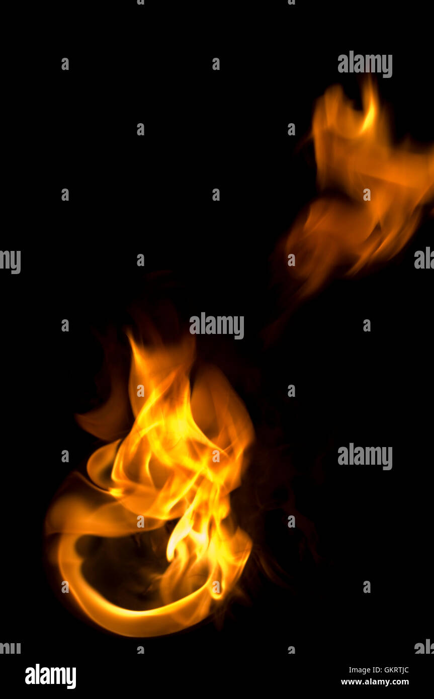 isolated fire flames on black background, darkness Stock Photo - Alamy