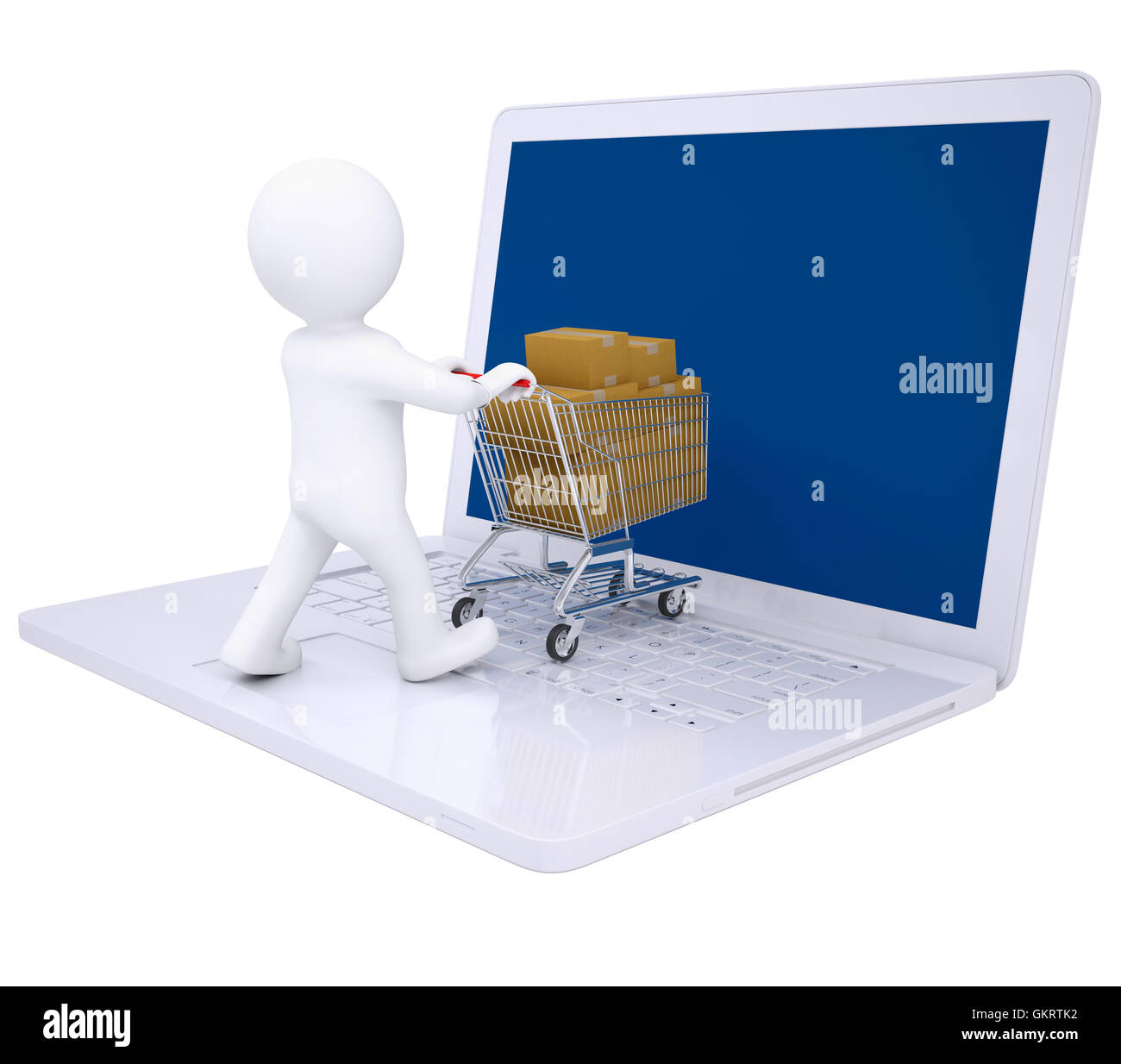 3d man sells online Stock Photo - Alamy