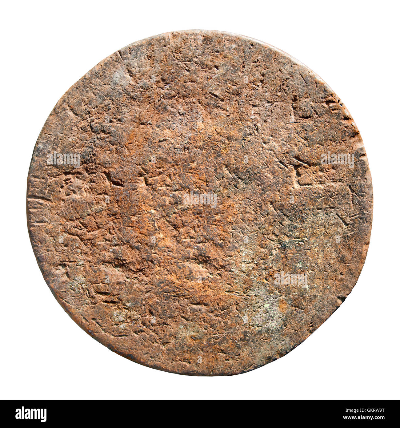 Old round metal, isolated on white background Stock Photo - Alamy