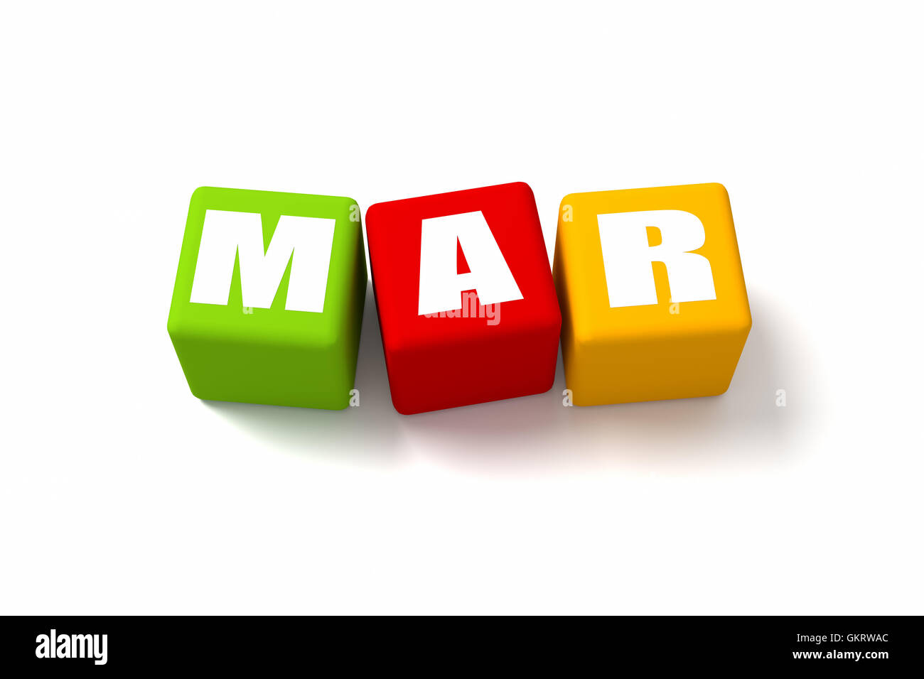 March Colored Cubes Stock Photo - Alamy