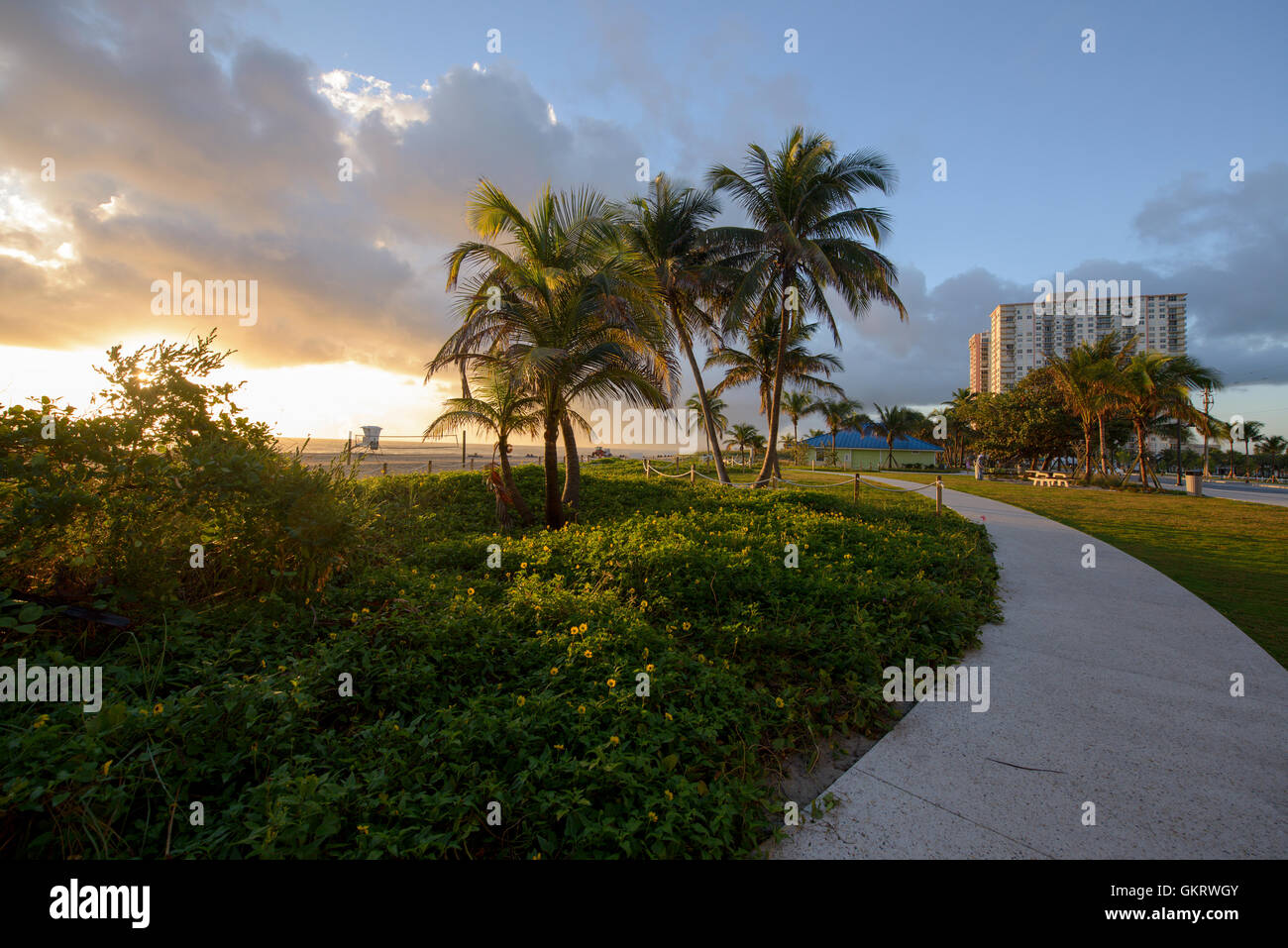 Morning at Pompano Beach park Stock Photo - Alamy