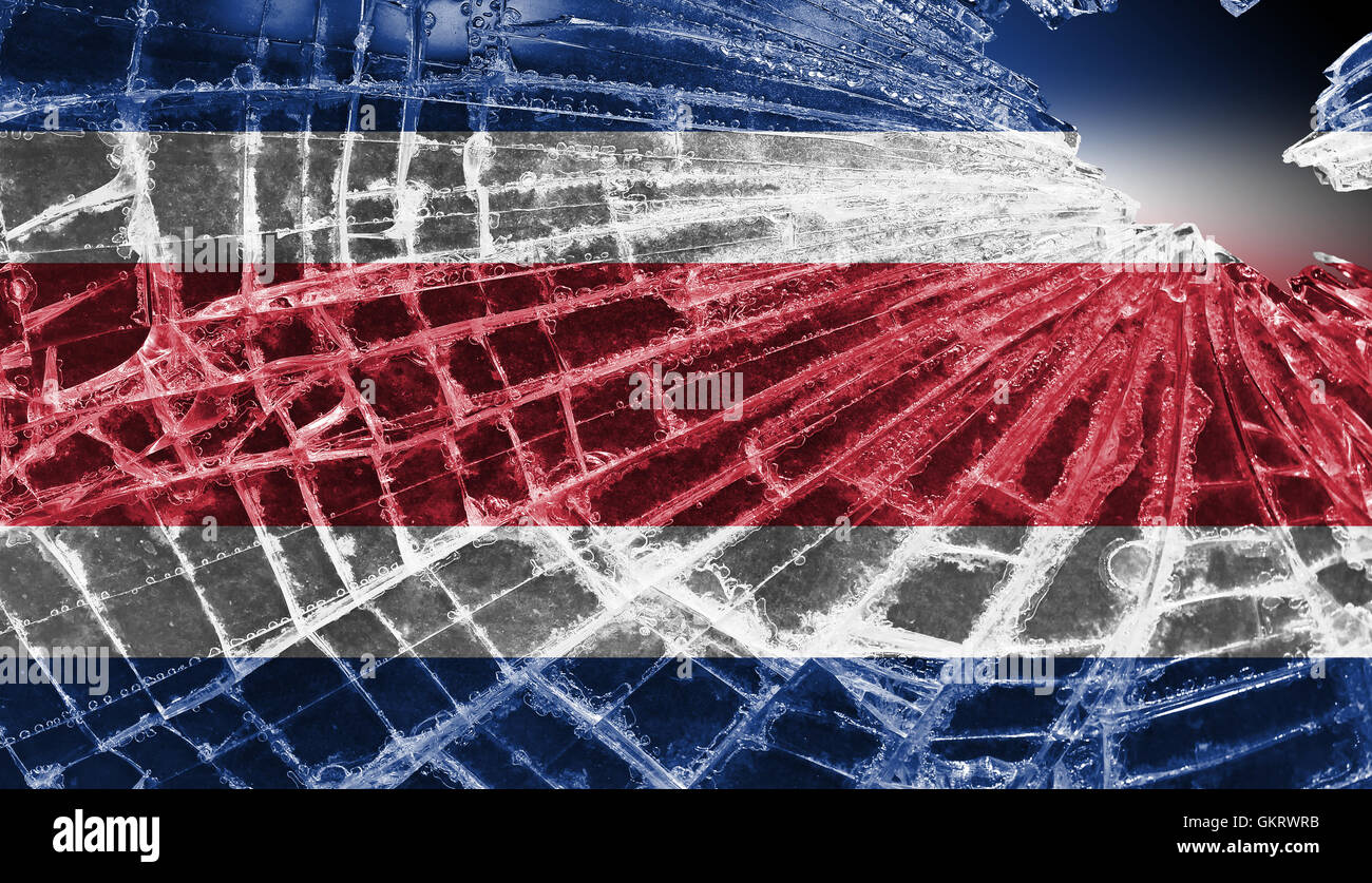Broken glass or ice with a flag, Costa Rica Stock Photo - Alamy