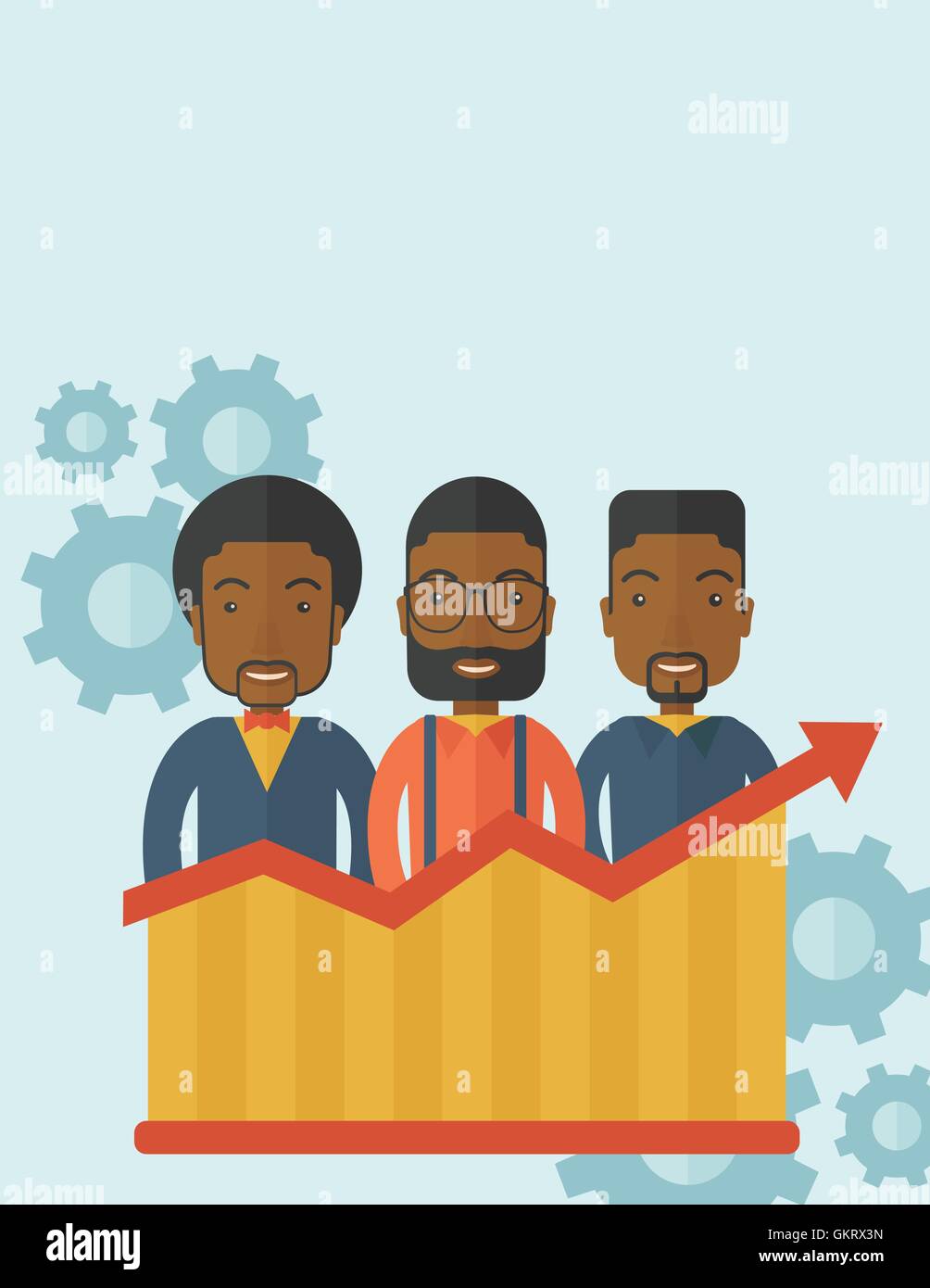 Businessmen standing infront of growing graph Stock Vector Image & Art ...