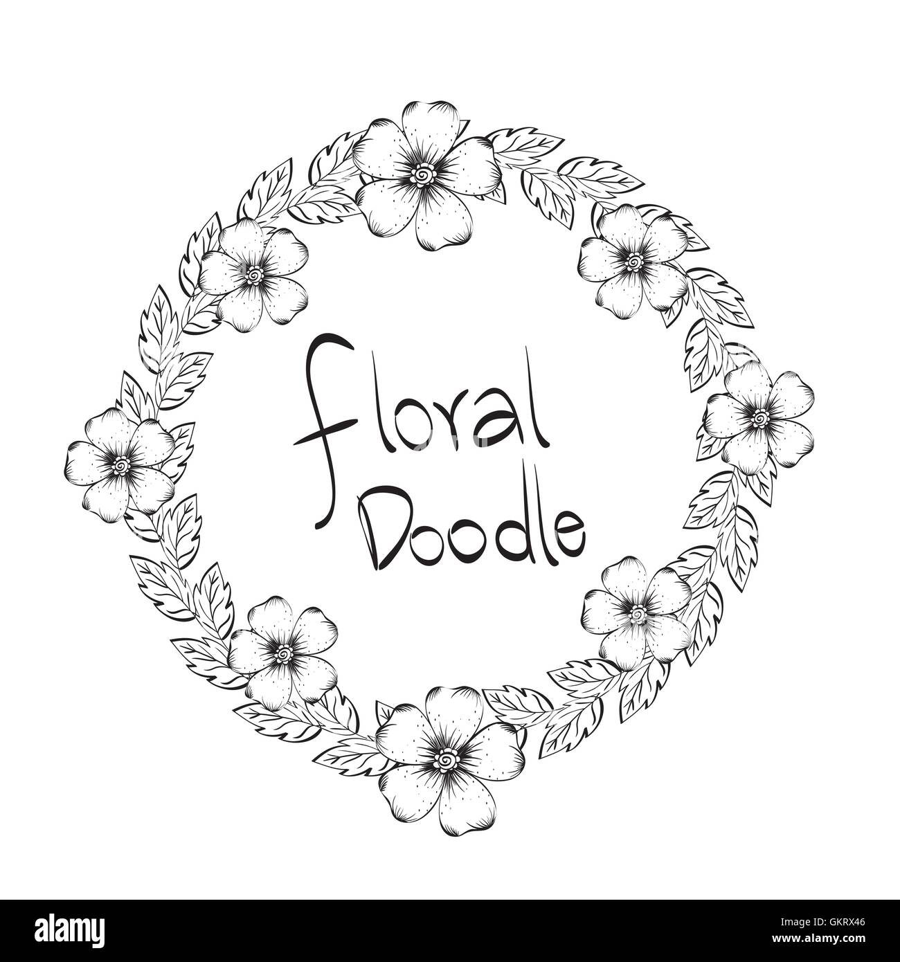 Floral design. Doodle illustration. white background Stock Vector Image ...