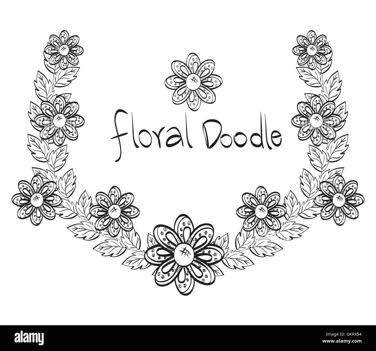 Floral design. Doodle illustration. white background Stock Vector Image ...