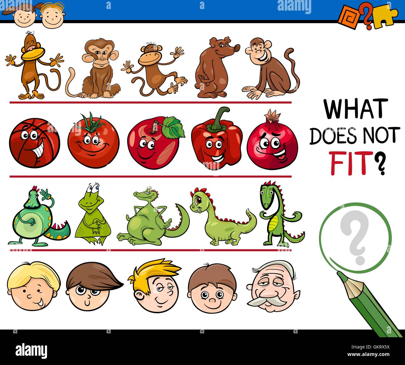 what does not fit game cartoon Stock Vector Image & Art - Alamy