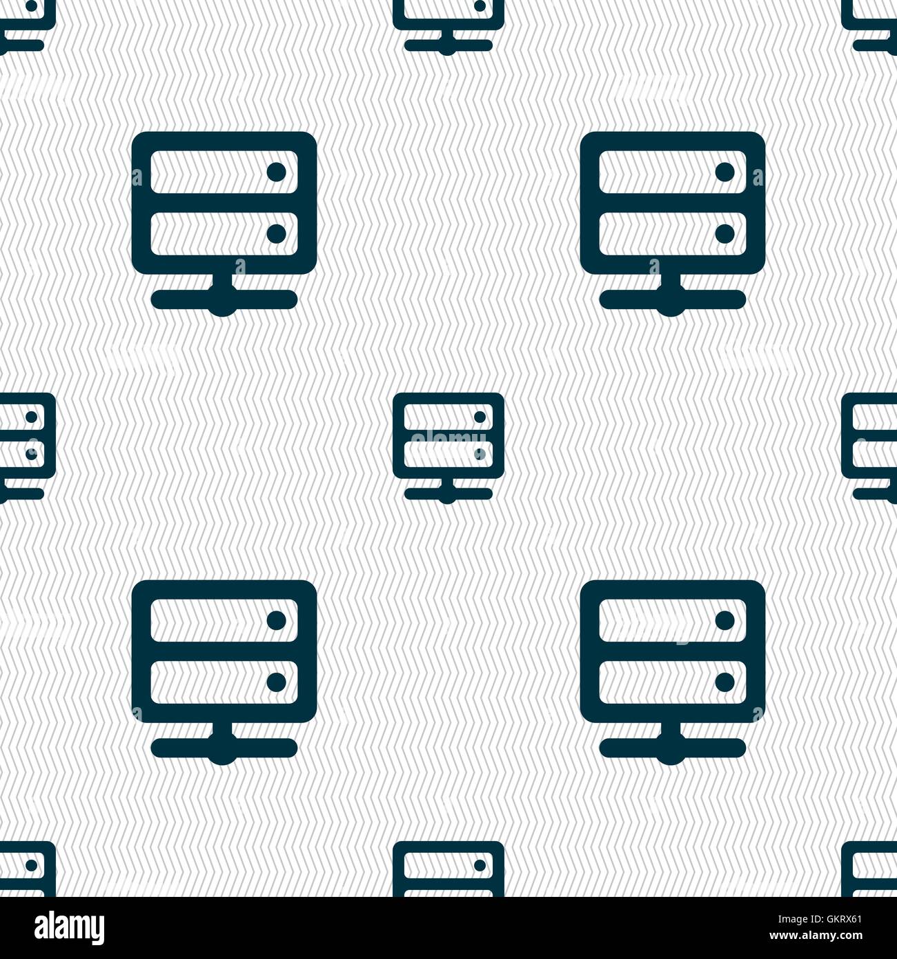 Server icon sign. Seamless pattern with geometric texture. Vector Stock ...