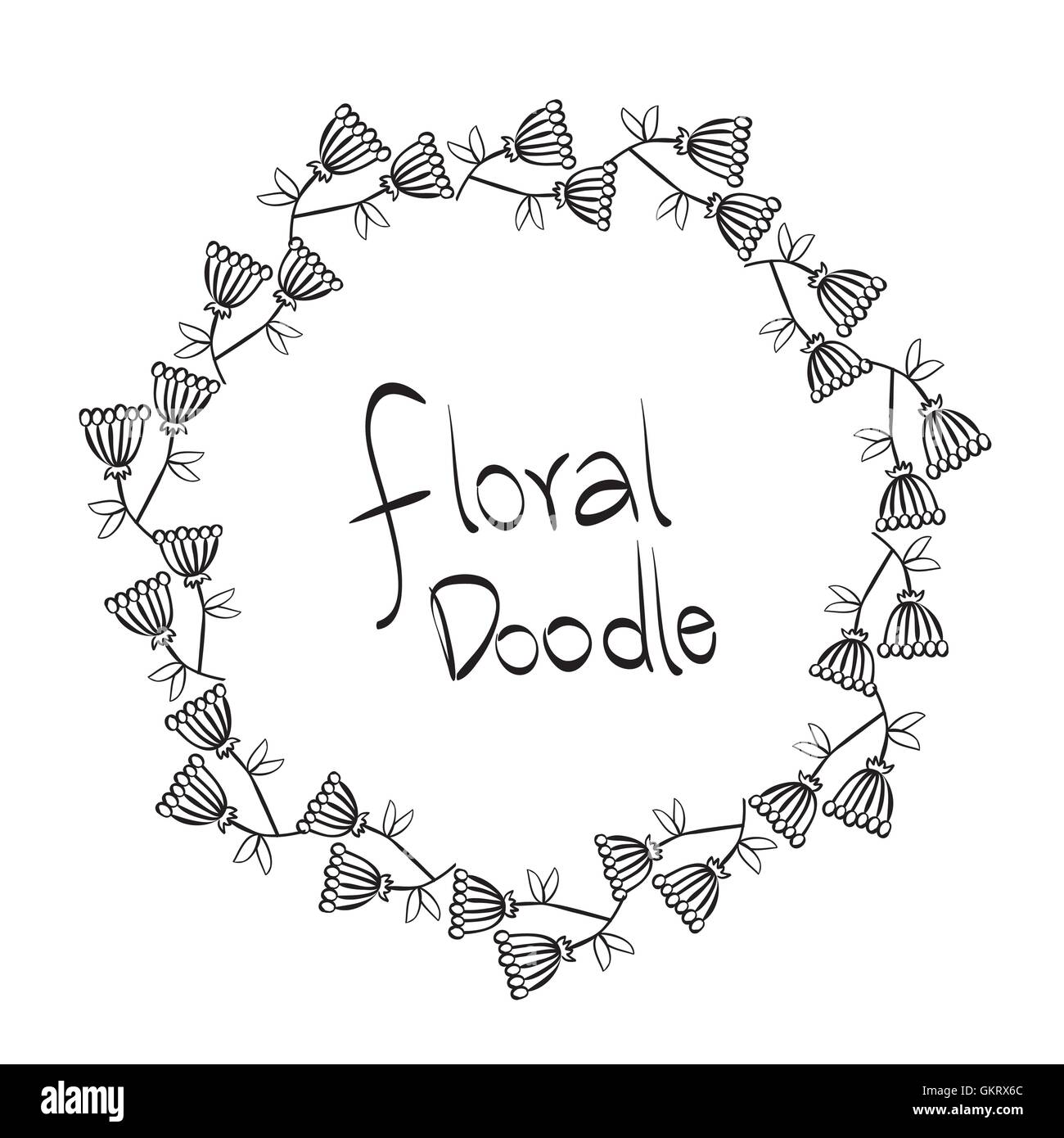 Floral design. Doodle illustration. white background Stock Vector Image ...