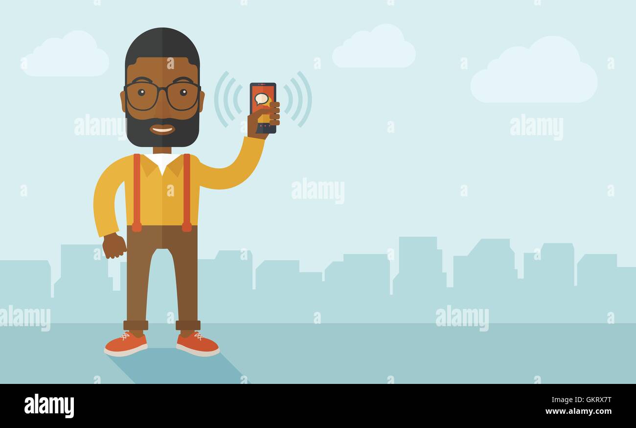 Office worker and his smartphone Stock Vector Image & Art - Alamy