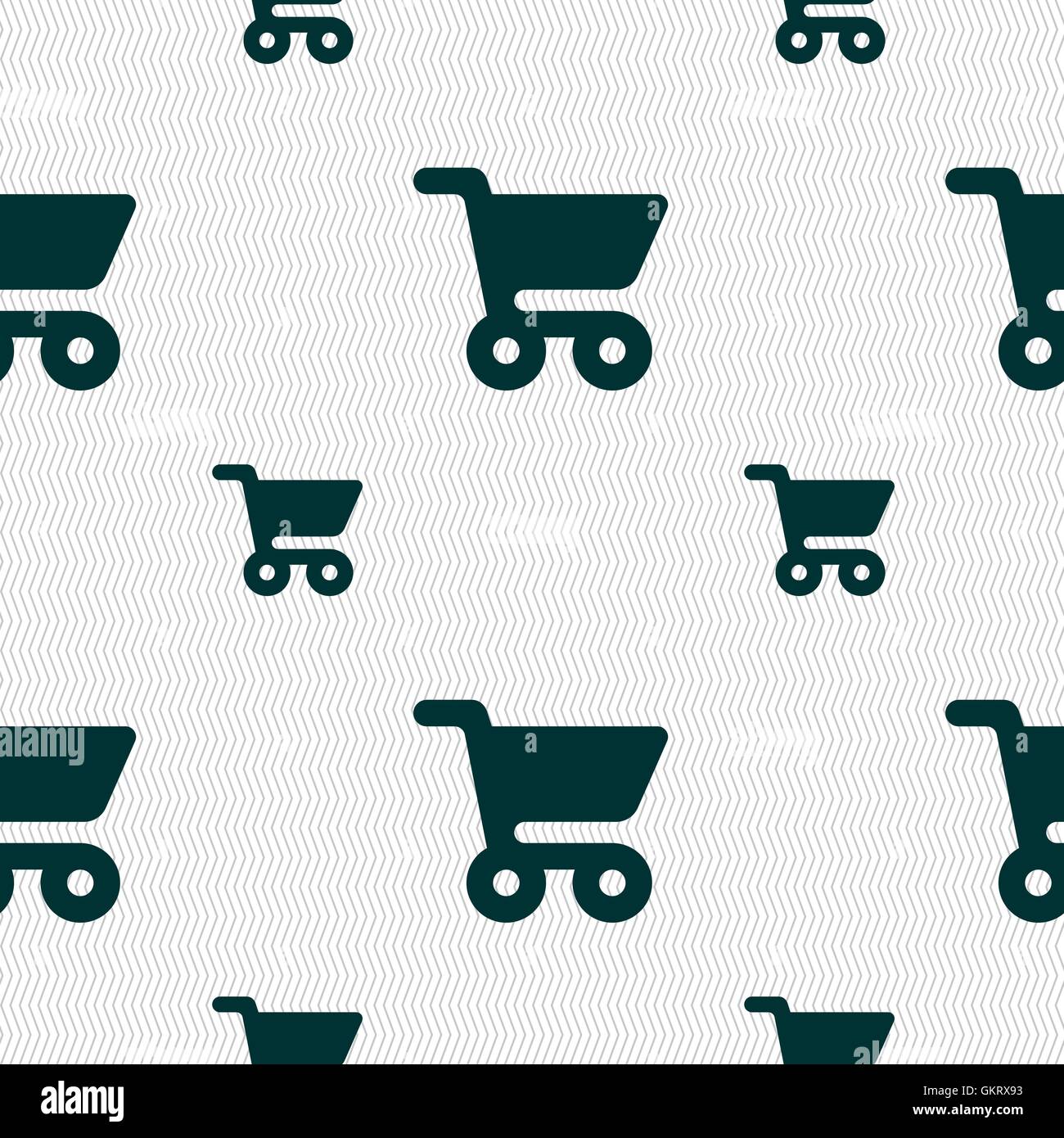 shopping basket icon sign. Seamless pattern with geometric texture ...