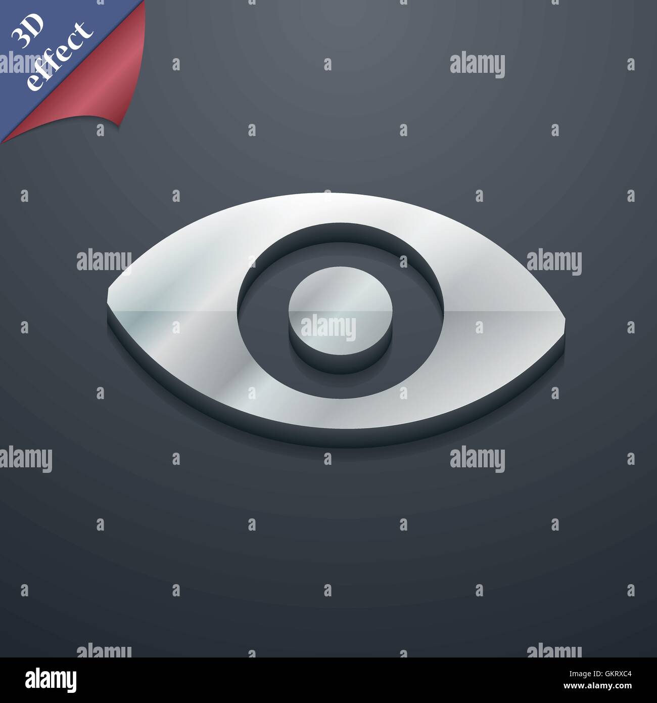 sixth sense, the eye icon symbol. 3D style. Trendy, modern design with ...
