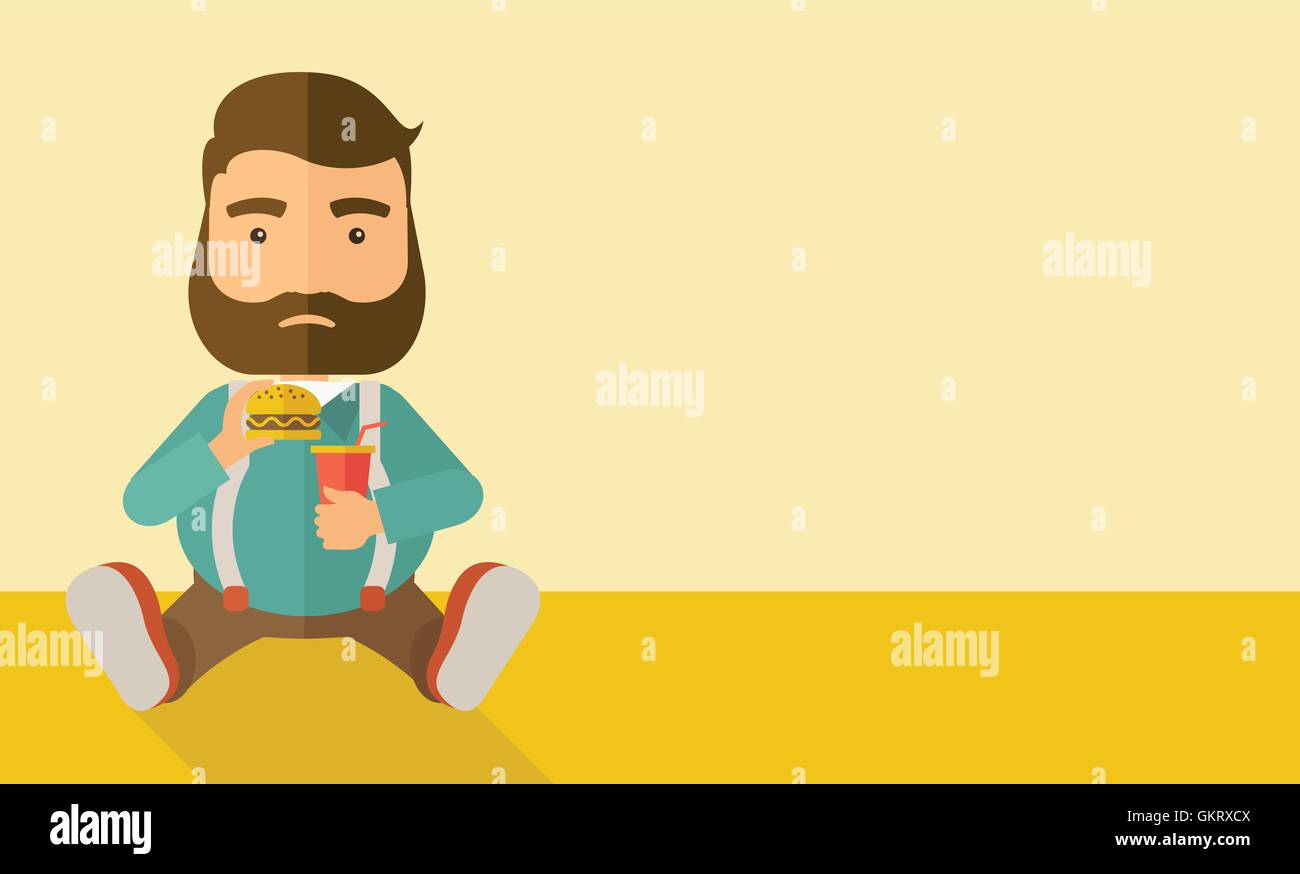 Sitting eating food Stock Vector Images - Alamy