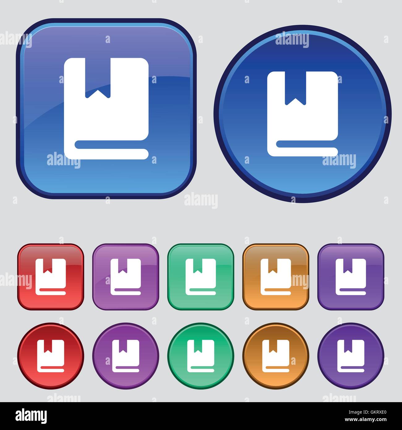 bookmark icon sign. A set of twelve vintage buttons for your design ...