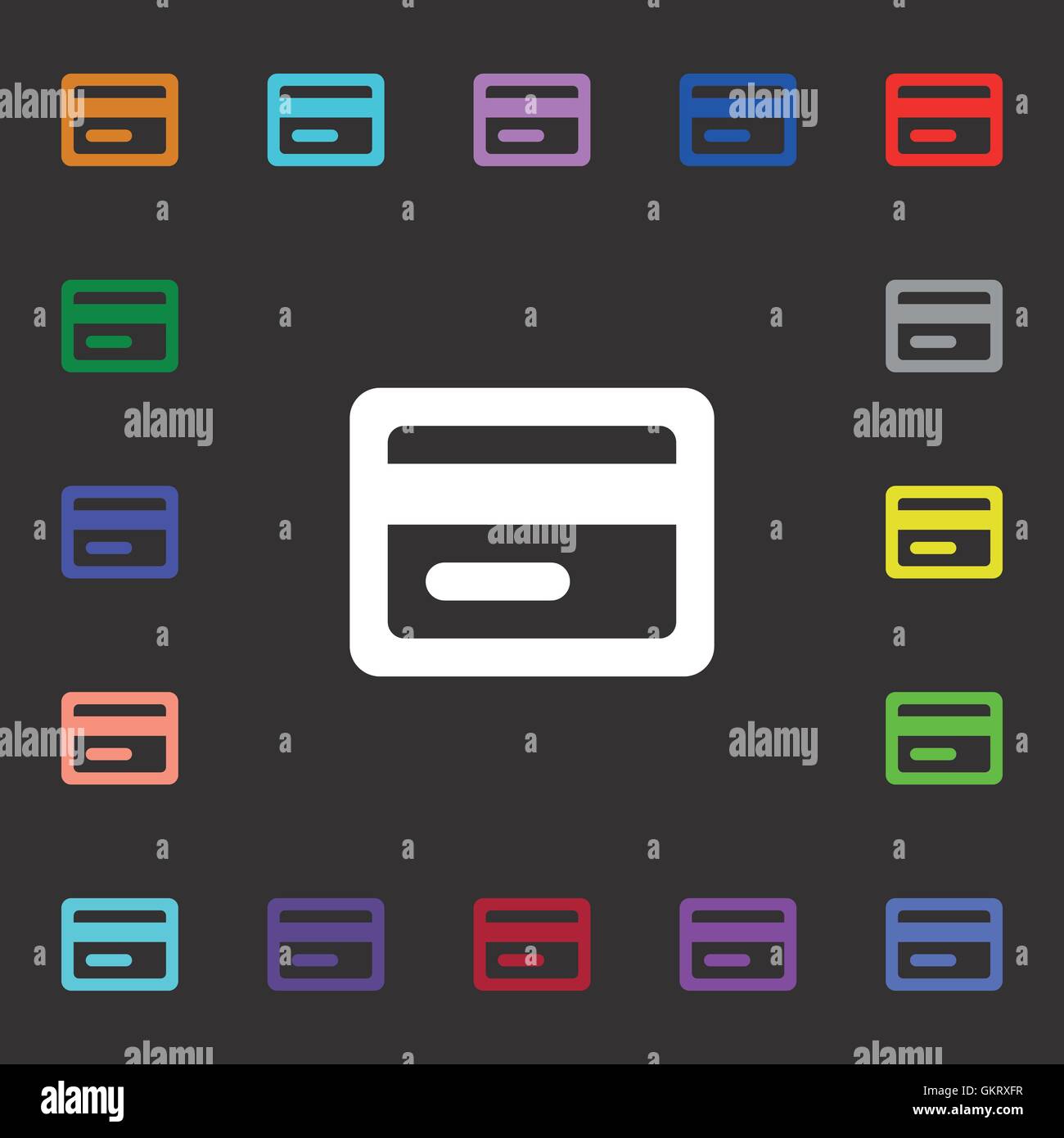 credit card icon sign. Lots of colorful symbols for your design. Vector ...