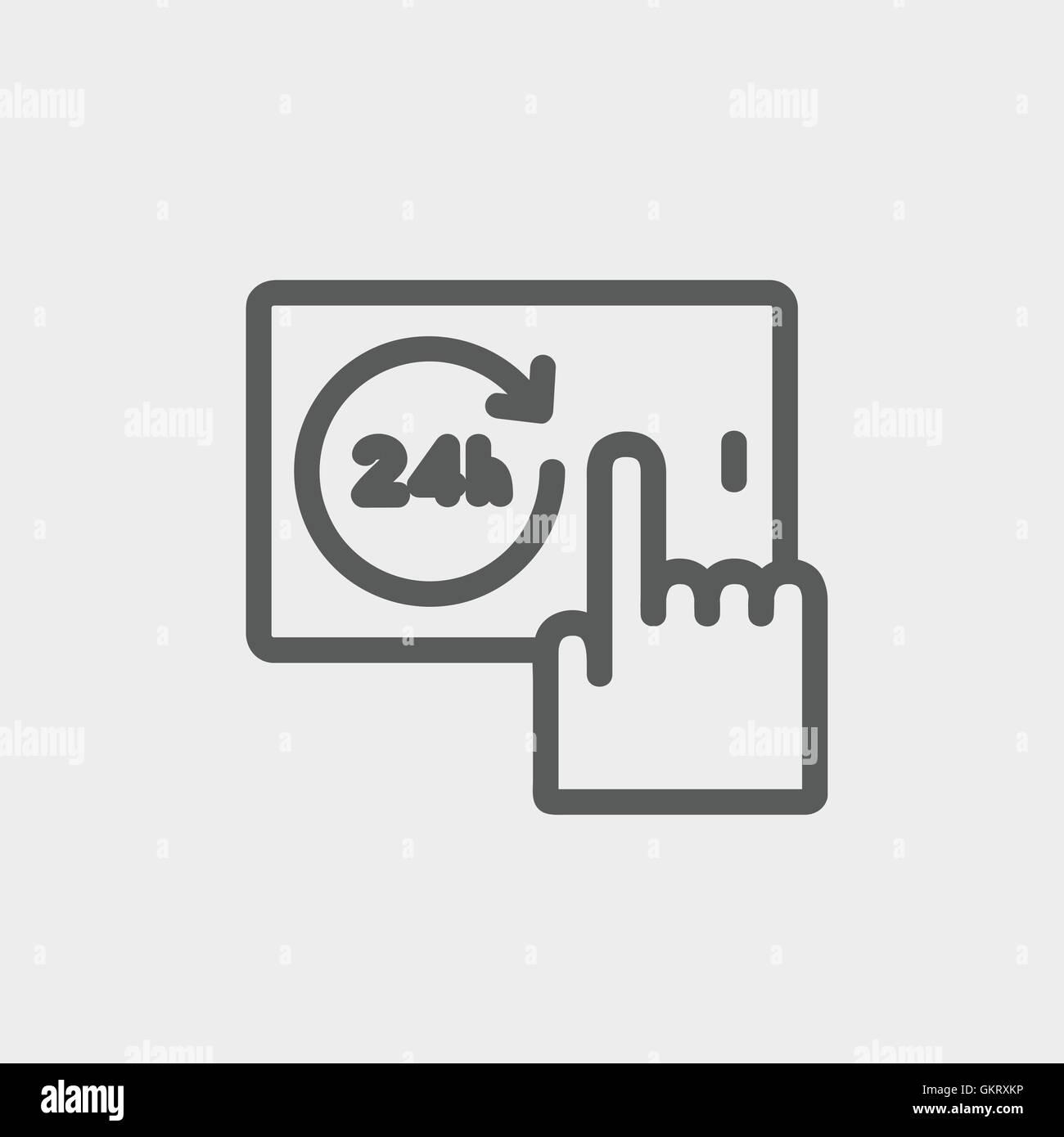 Clock in smartphone line hi-res stock photography and images - Alamy