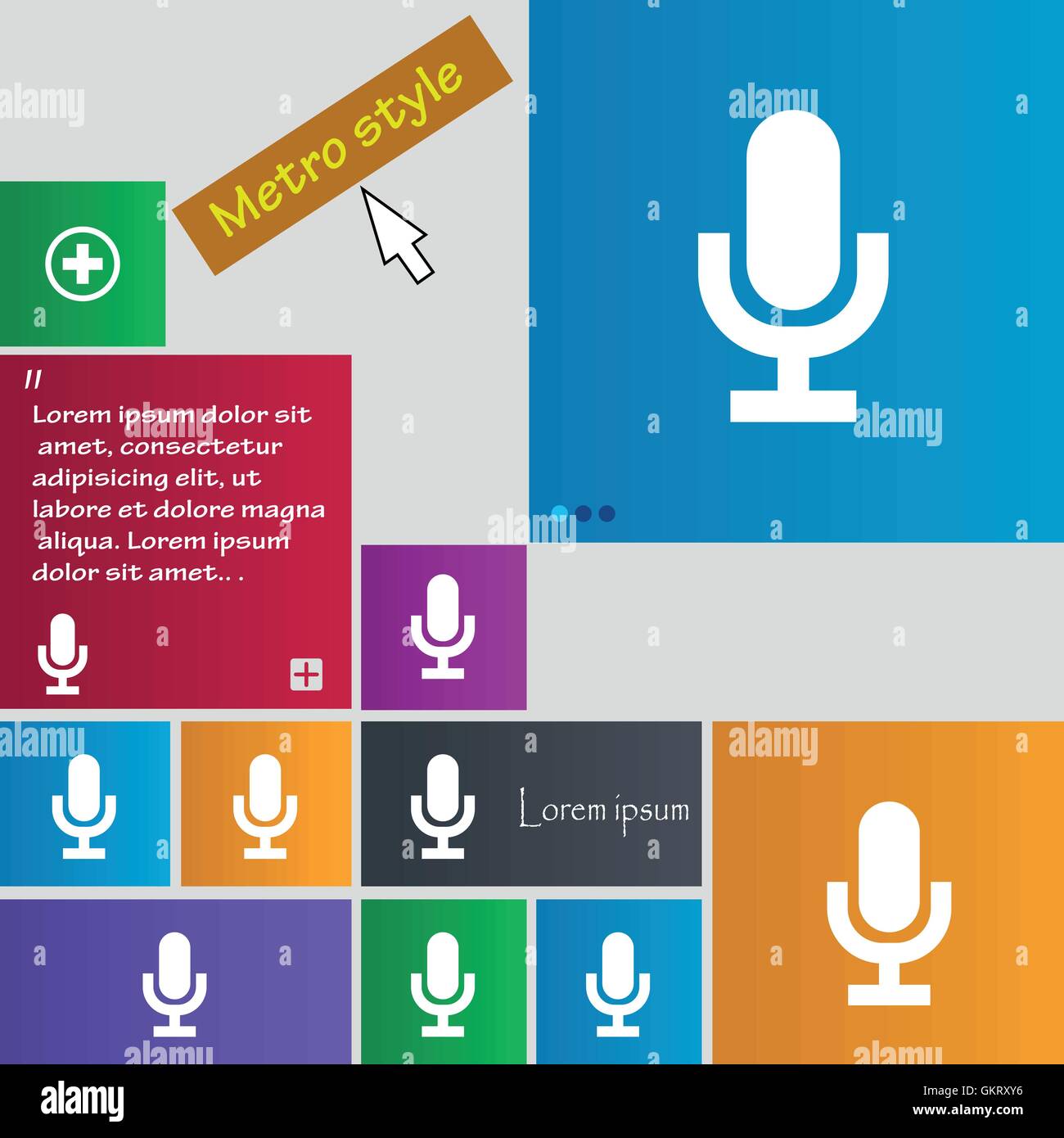 microphone icon sign. buttons. Modern interface website buttons with cursor pointer. Vector ...