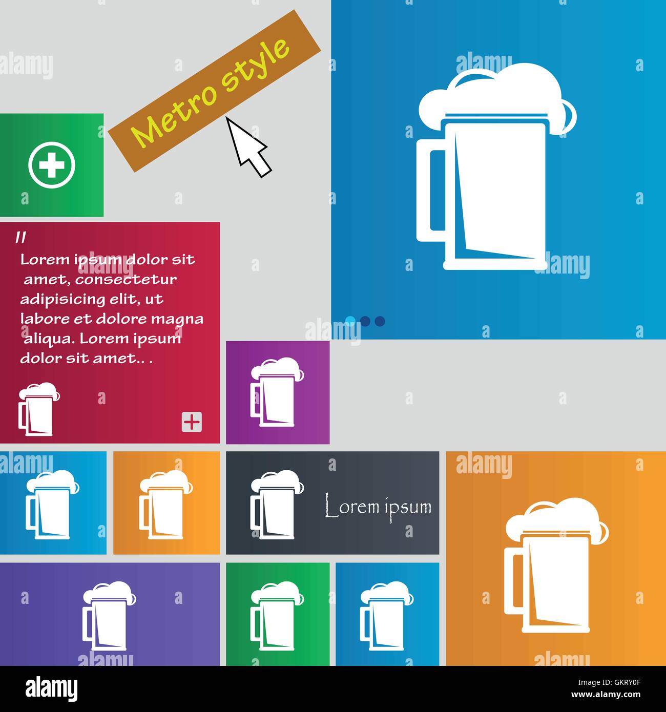 glass of beer icon sign. buttons. Modern interface website buttons with cursor pointer. Vector ...