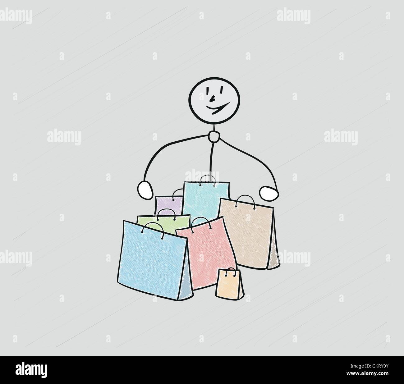 few bags for shopping and person Stock Vector Image & Art - Alamy