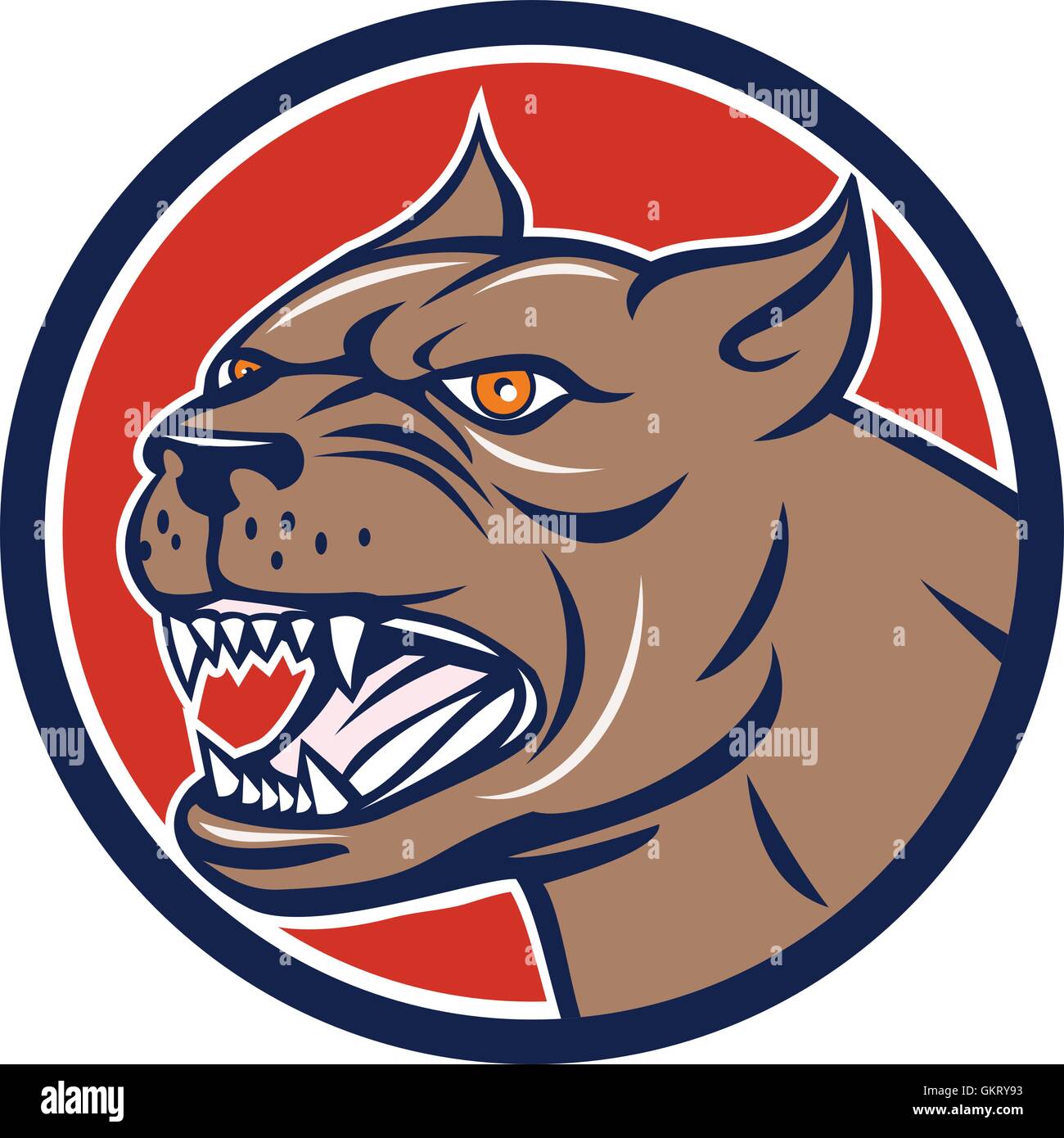 Pitbull Dog Mongrel Head Circle Cartoon Stock Vector Image & Art - Alamy