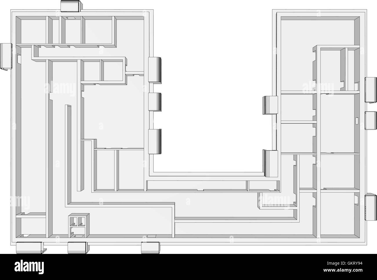 Building plan on white Stock Vector Image & Art - Alamy