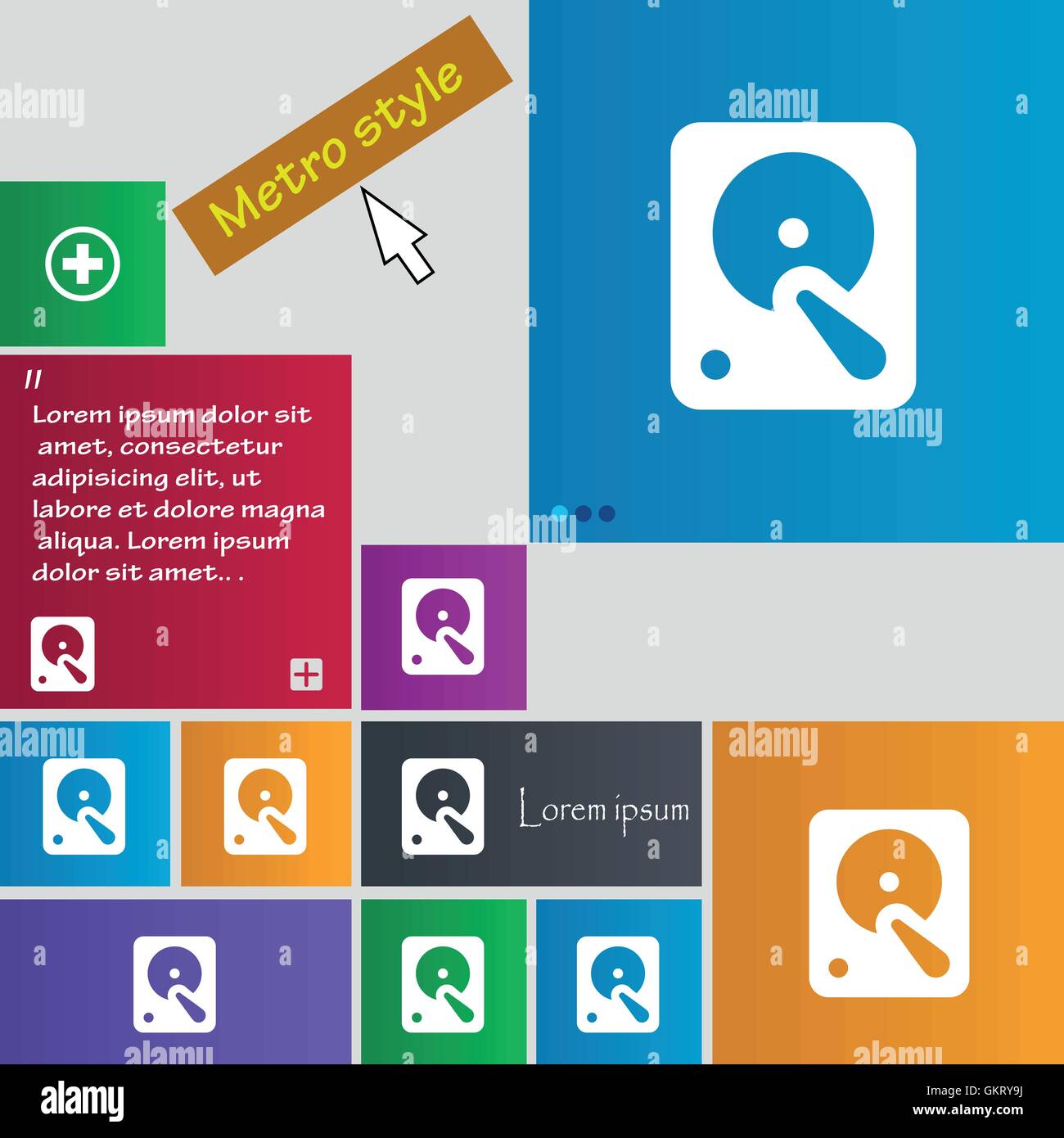 hard disk icon sign. buttons. Modern interface website buttons with cursor pointer. Vector Stock ...