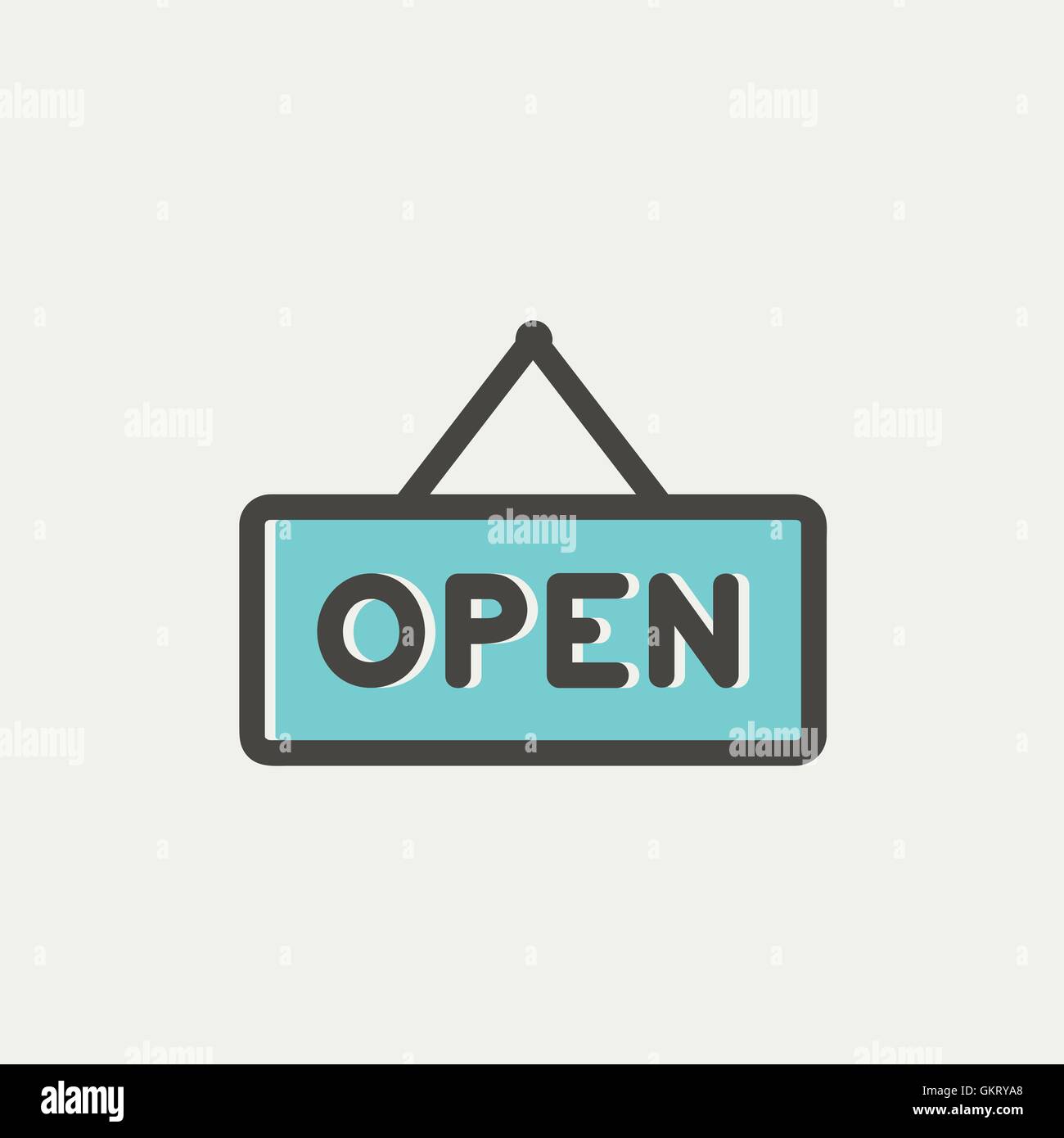 Open sign thin line icon Stock Vector Image & Art - Alamy