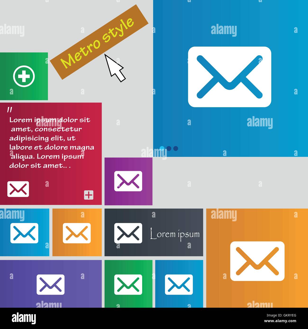 Mail, envelope, letter icon sign. buttons. Modern interface website buttons with cursor pointer ...