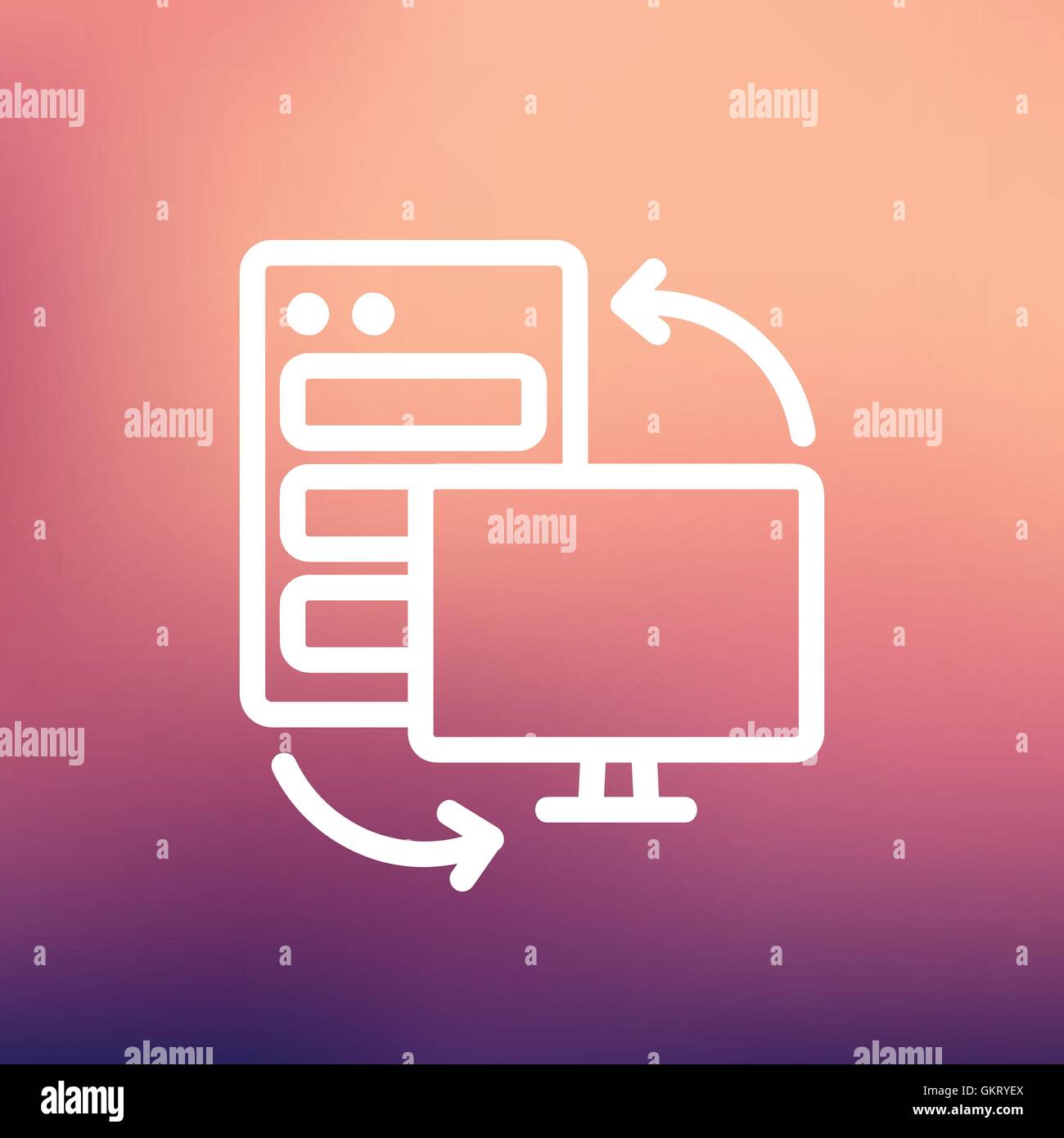 Personal Computer Set Cpu Central Processing Unit Thin Line Icon Stock Vector Image And Art Alamy