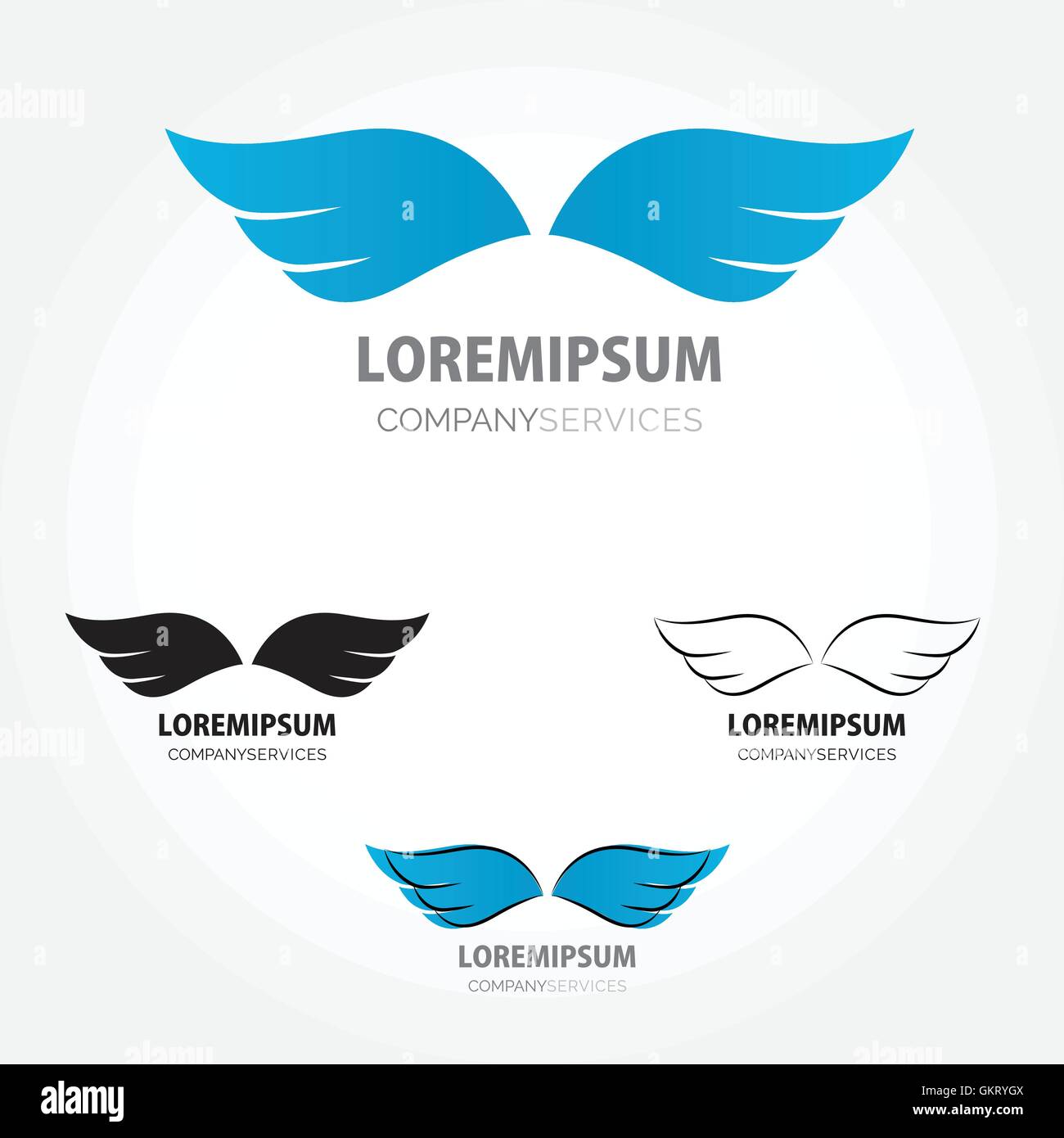 Abstract simple wings logo. Vector logo icon Stock Vector Image & Art ...