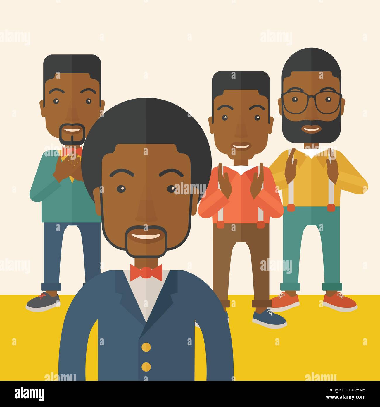 Positive black man showing Stock Vector Images - Alamy
