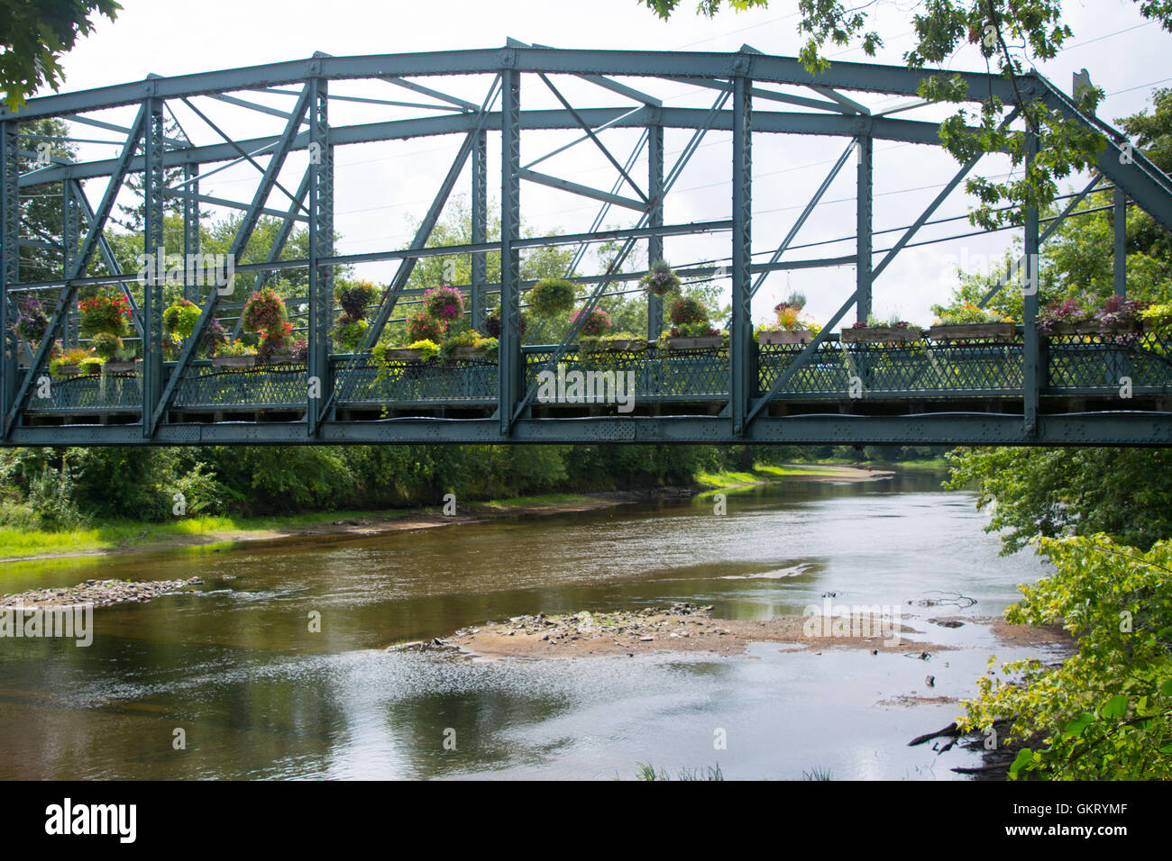 Bridge with flowers Stock Photo - Alamy