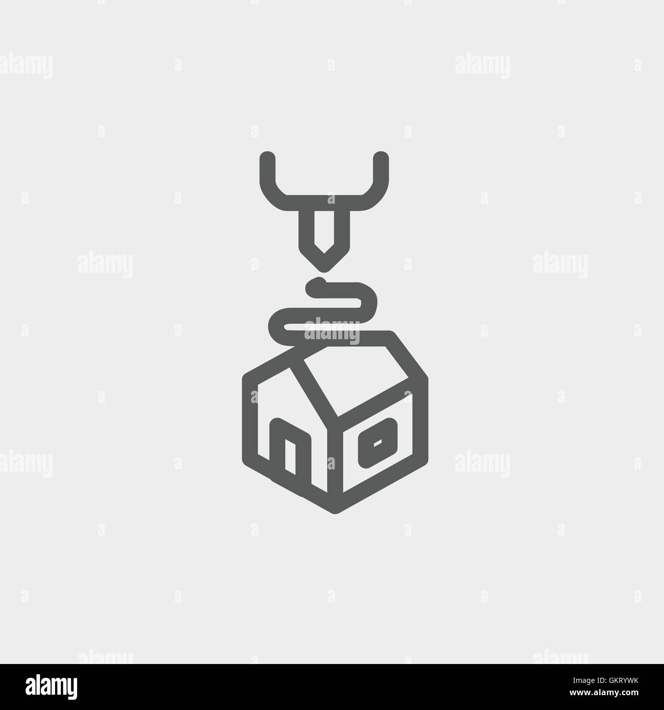 Futuristic 3D printer thin line icon Stock Vector Image & Art - Alamy