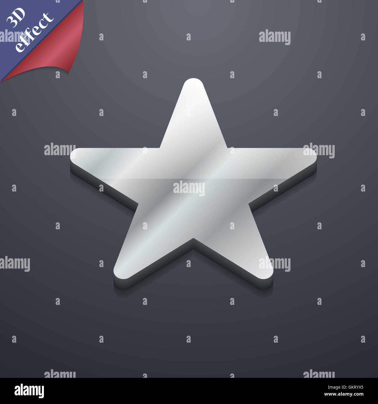 Favorite Star icon symbol. 3D style. Trendy, modern design with space ...