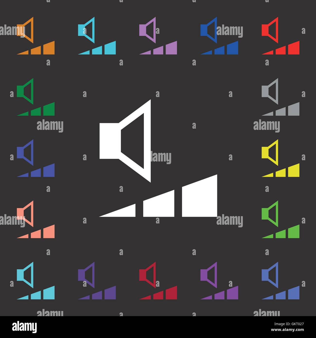 volume, sound icon sign. Lots of colorful symbols for your design ...