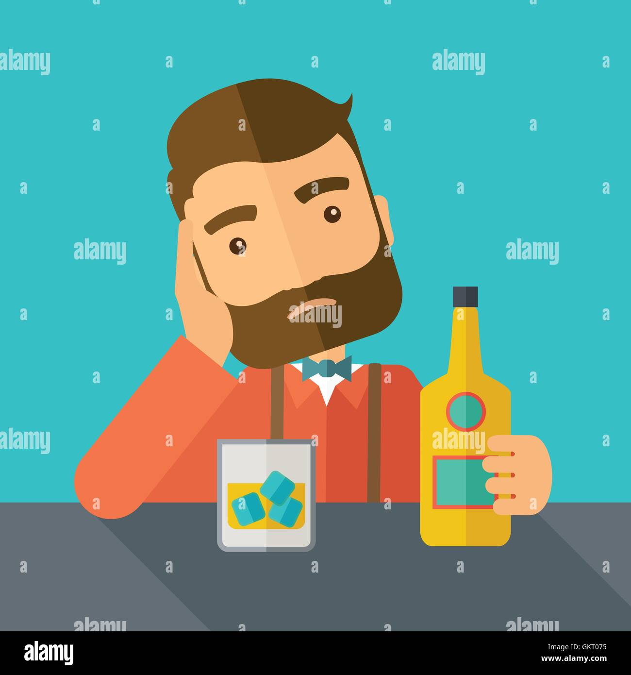 Sad man drinking bar cartoon hi-res stock photography and images - Alamy