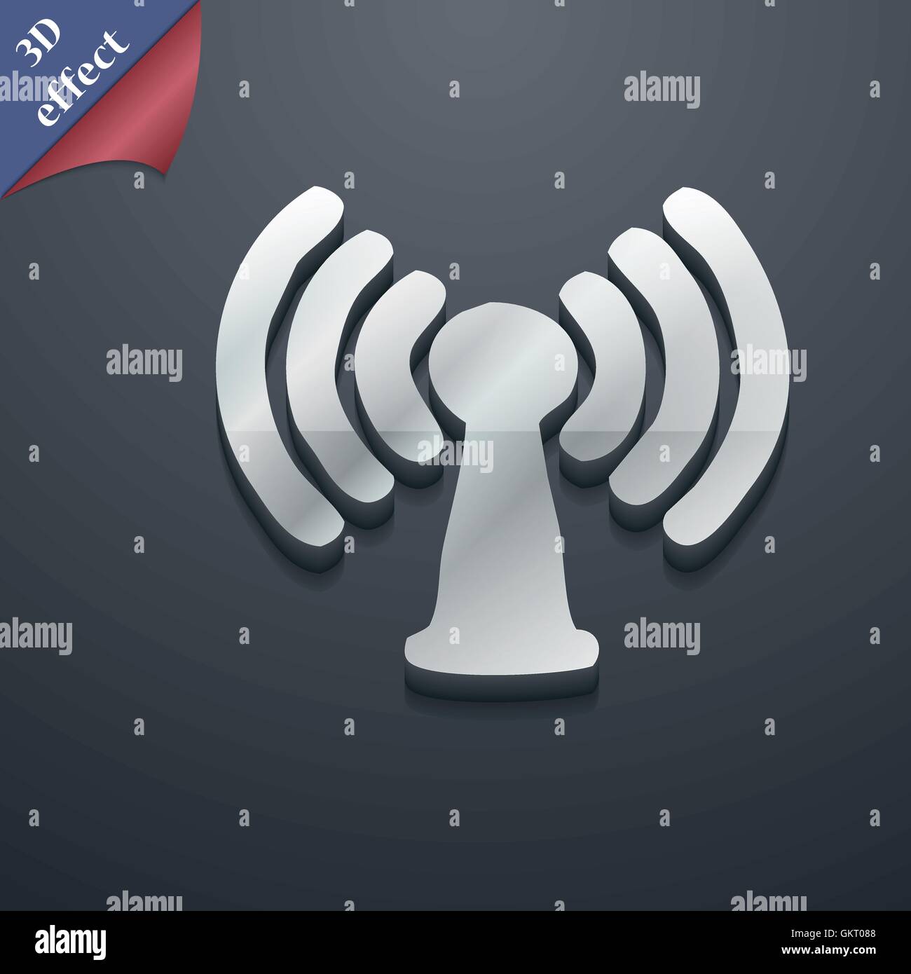 Wi-fi, internet icon symbol. 3D style. Trendy, modern design with space ...