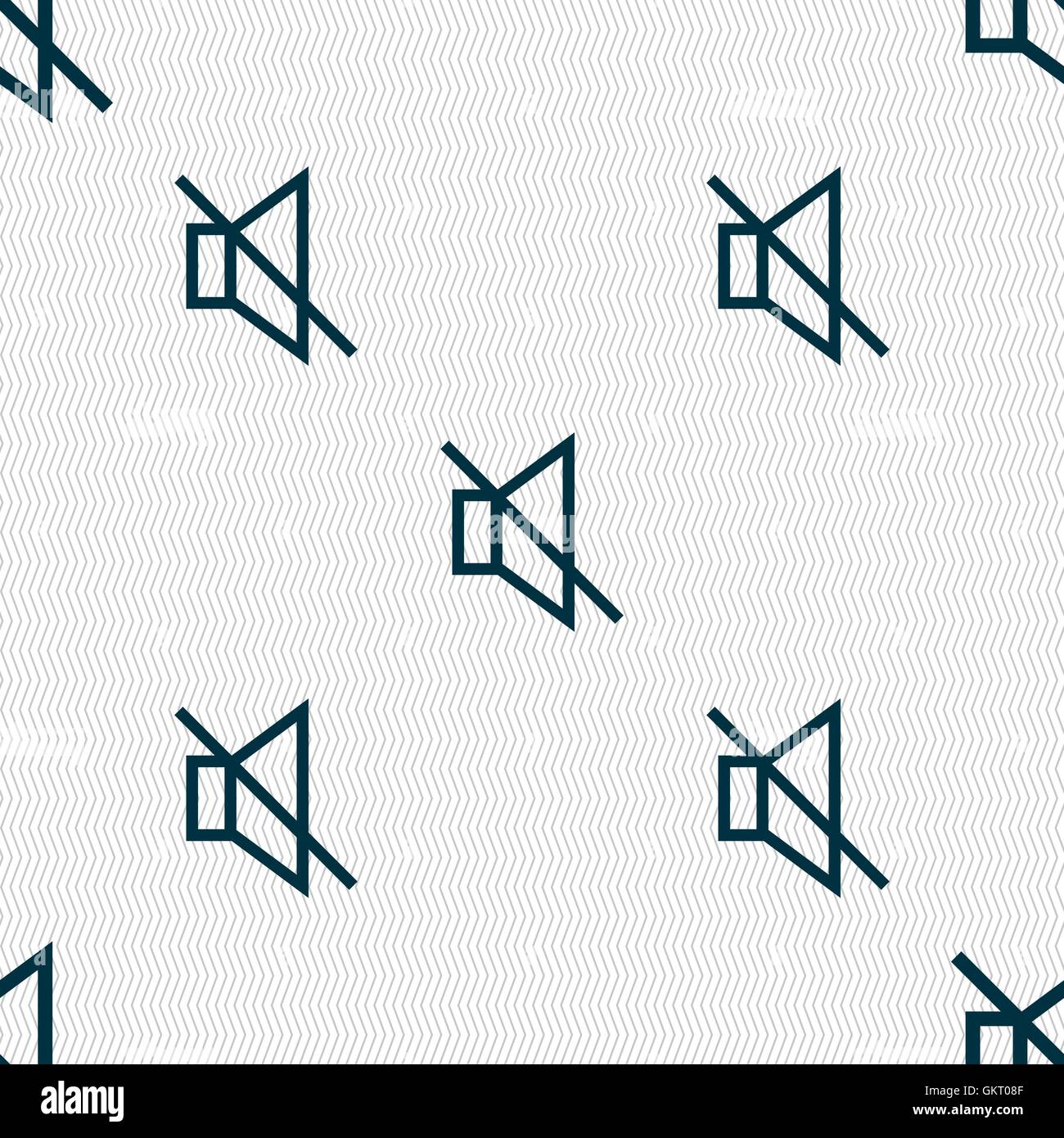 without sound, mute icon sign. Seamless pattern with geometric texture ...